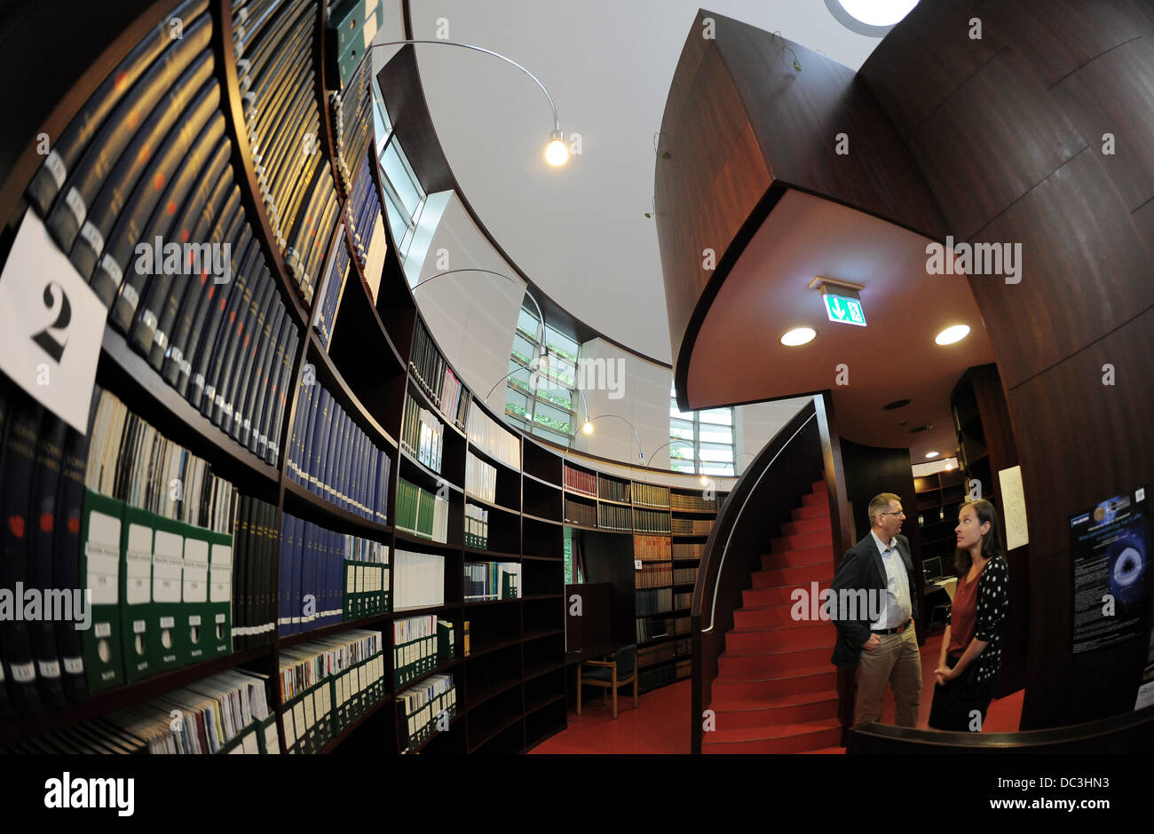 Potsdam, Germany. 07th Aug, 2013. The library of the Leibniz Institute ...