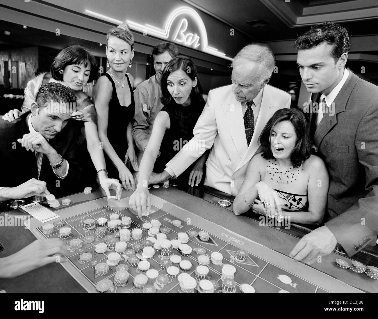 Roulette table casino Black and White Stock Photos & Images - Alamy