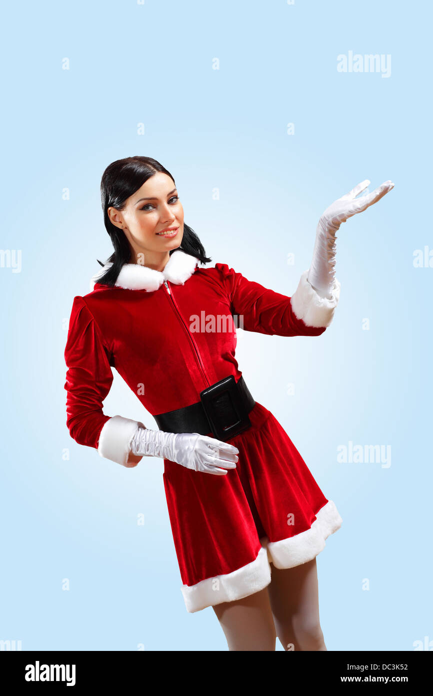 pretty santa girl Stock Photo - Alamy