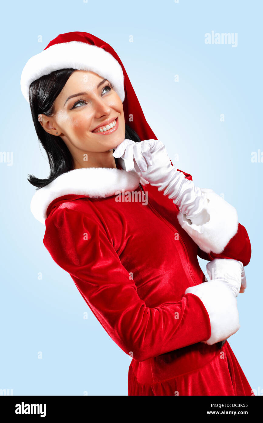 pretty santa girl Stock Photo - Alamy