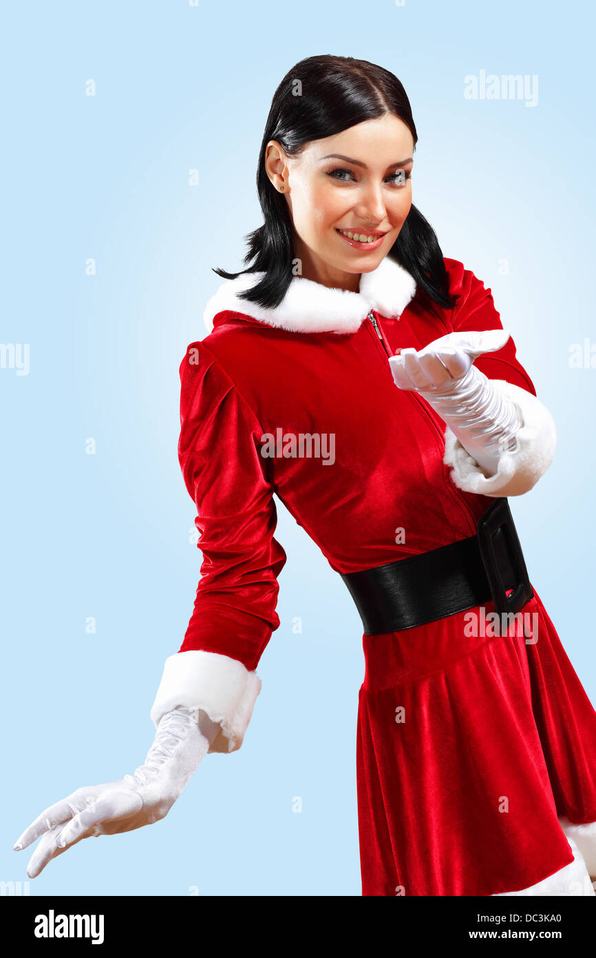 pretty santa girl Stock Photo - Alamy