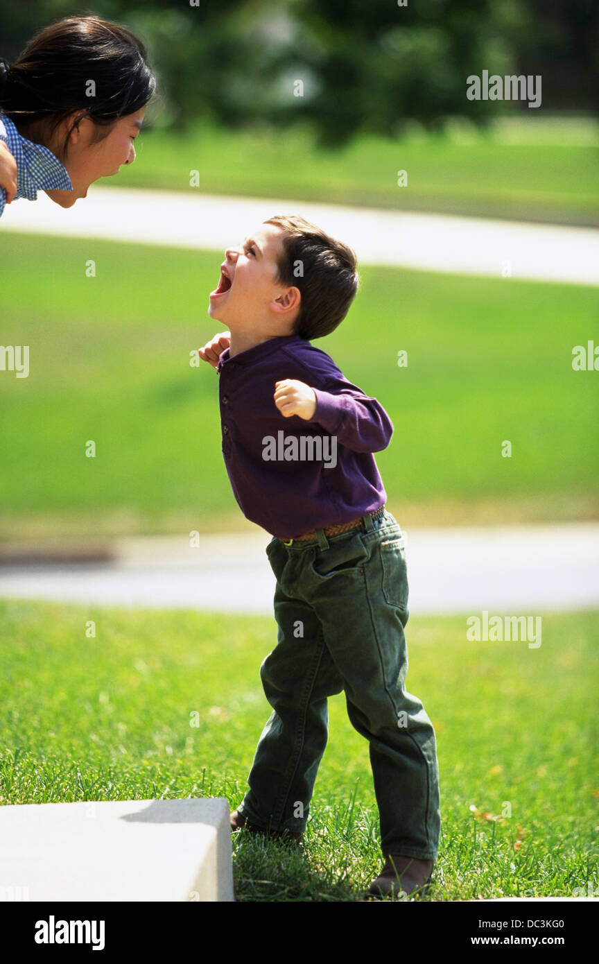 Asian girl young boy yelling hi-res stock photography and images - Alamy