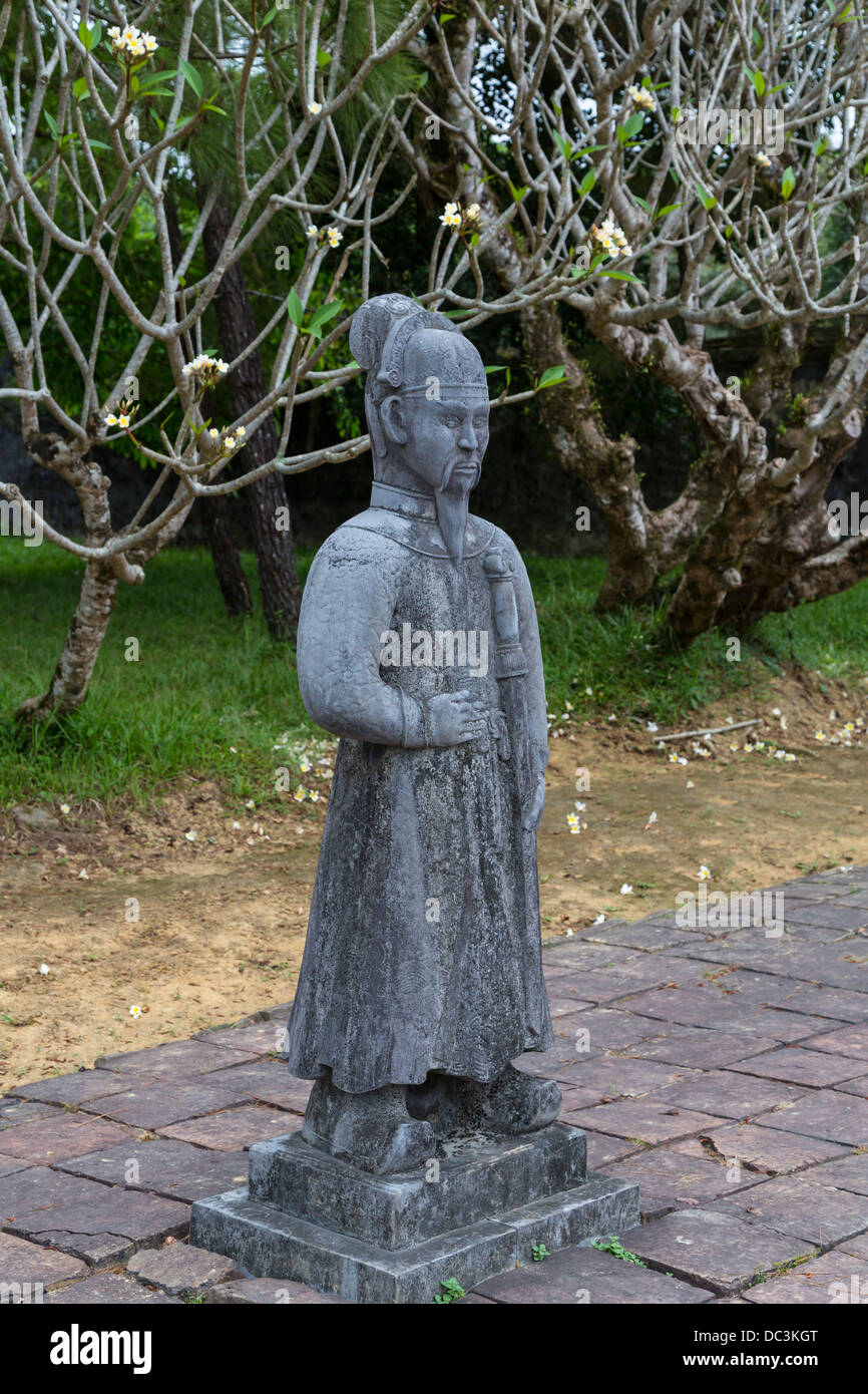 The Ming Mang Tomb complex of gates, buildings and statues near Hue ...