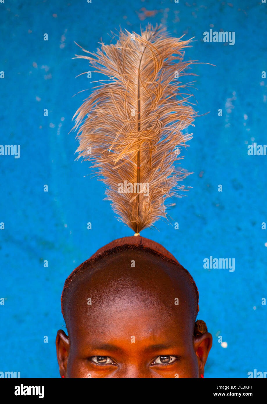 Hamer Man With Feather On His Head, Dimeka, Omo Valley, Ethiopia Stock ...