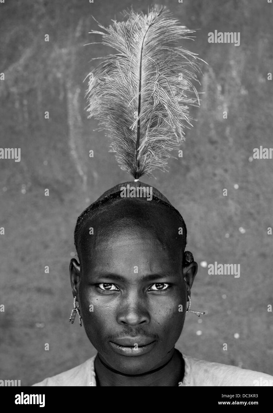 Hamer Man With Feather On His Head, Dimeka, Omo Valley, Ethiopia Stock ...