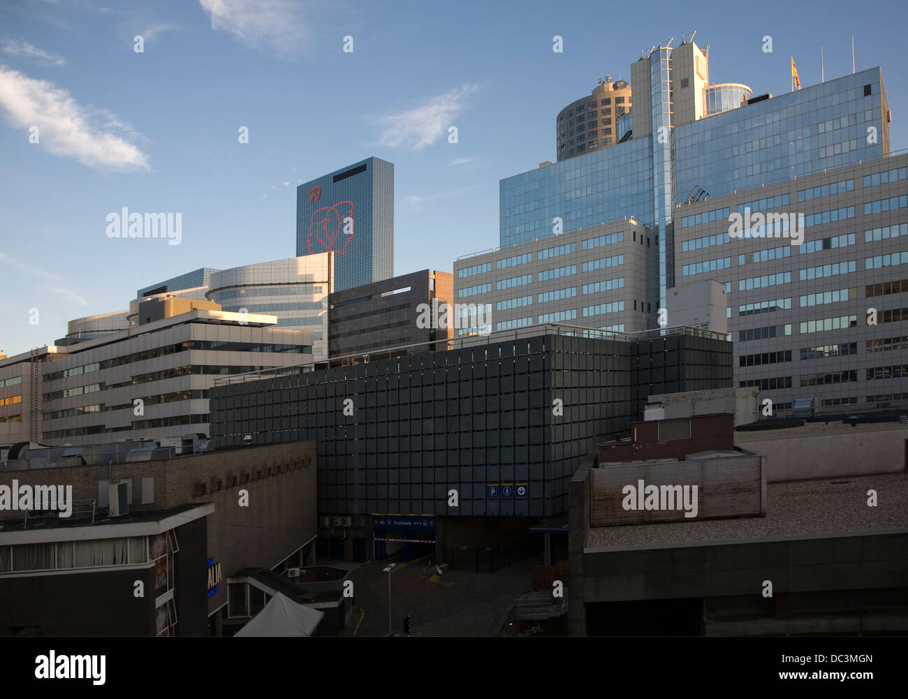Early morning sunshine modern architecture Rotterdam Netherlands Stock ...