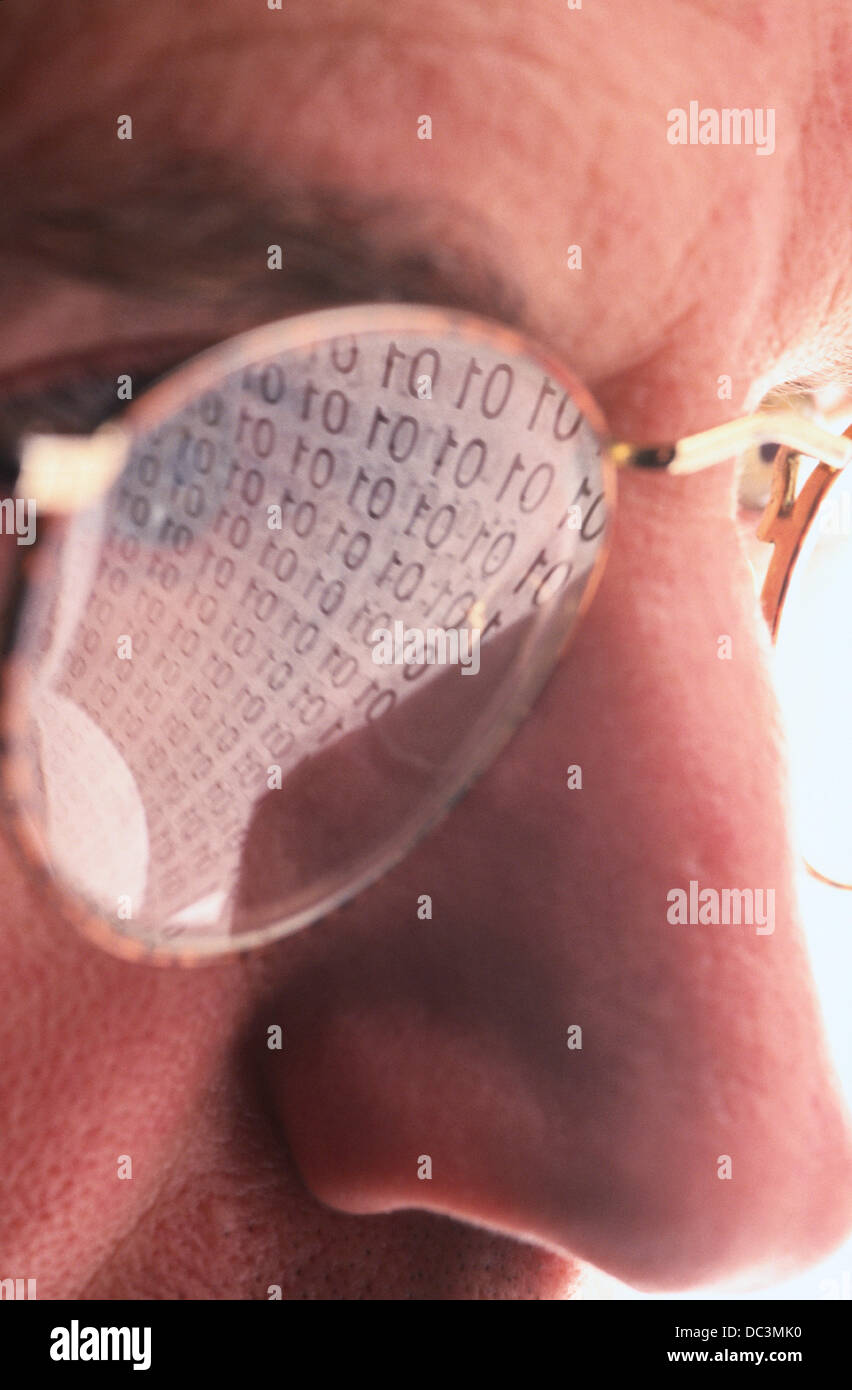 Man and binary code Stock Photo - Alamy