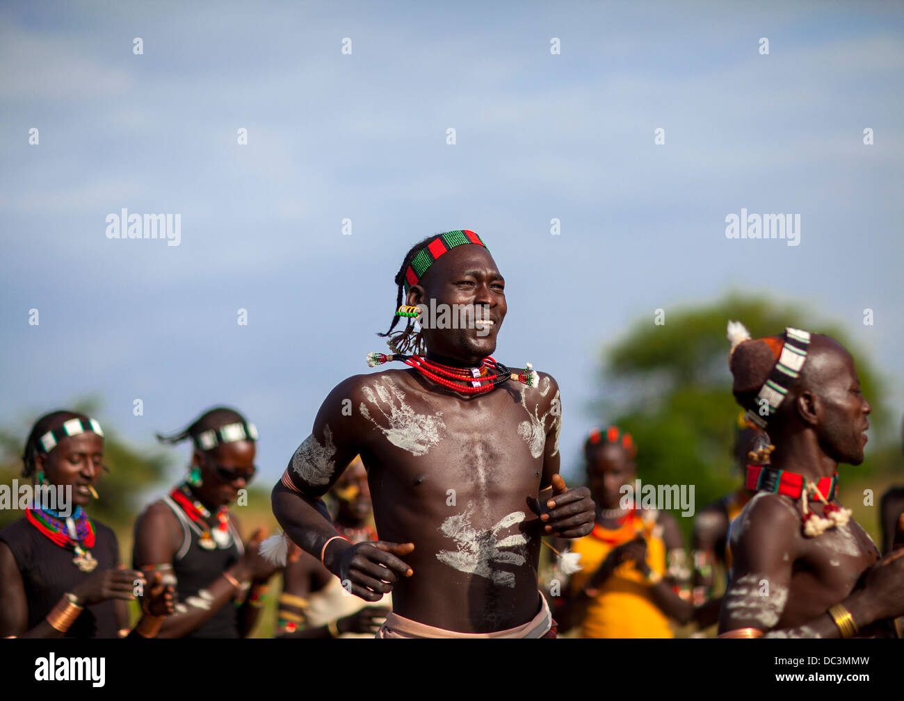 Bashada Tribe Warriors With Body Paintings, Dimeka, Omo Valley ...