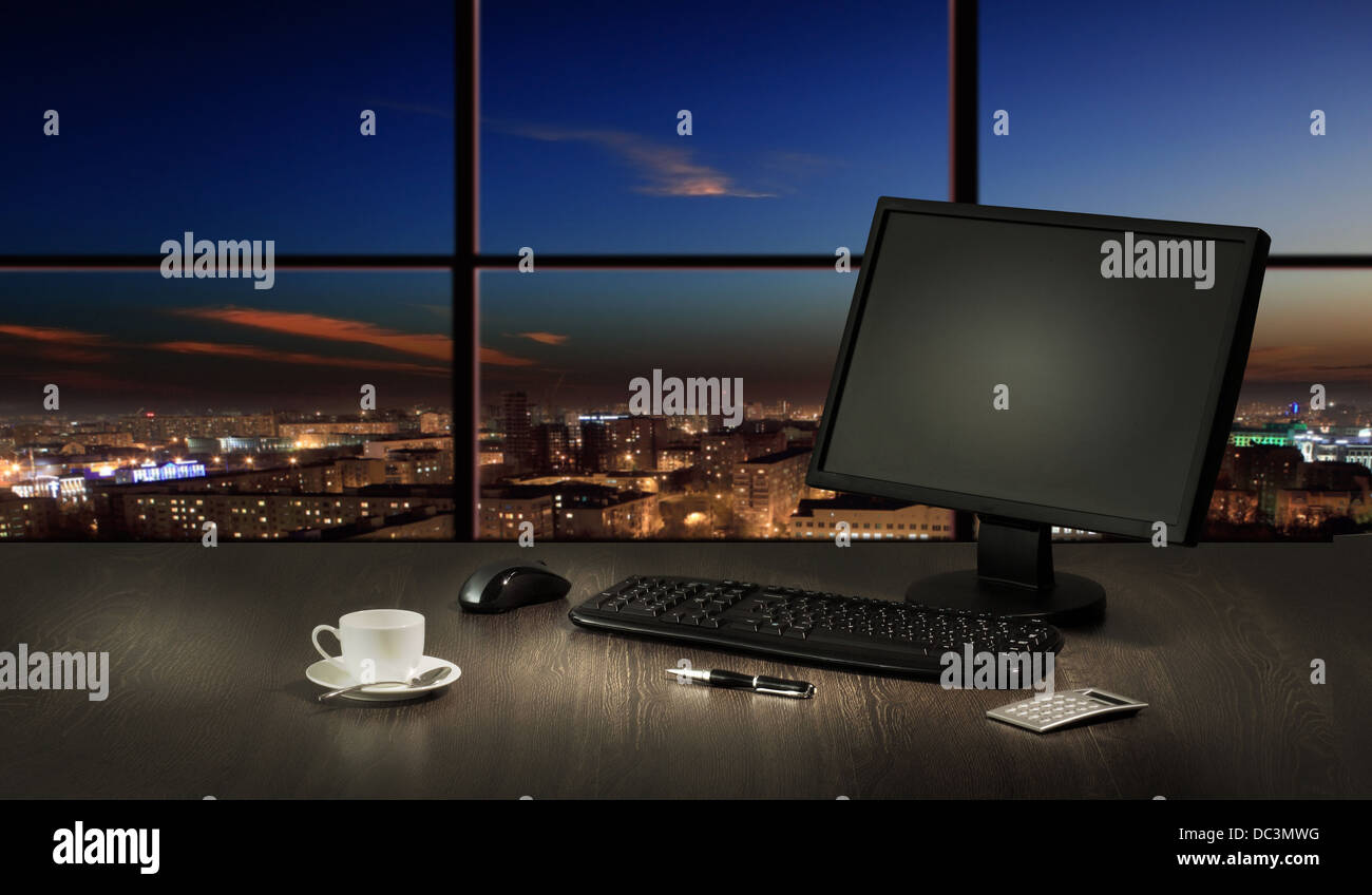 Office at night Stock Photo - Alamy