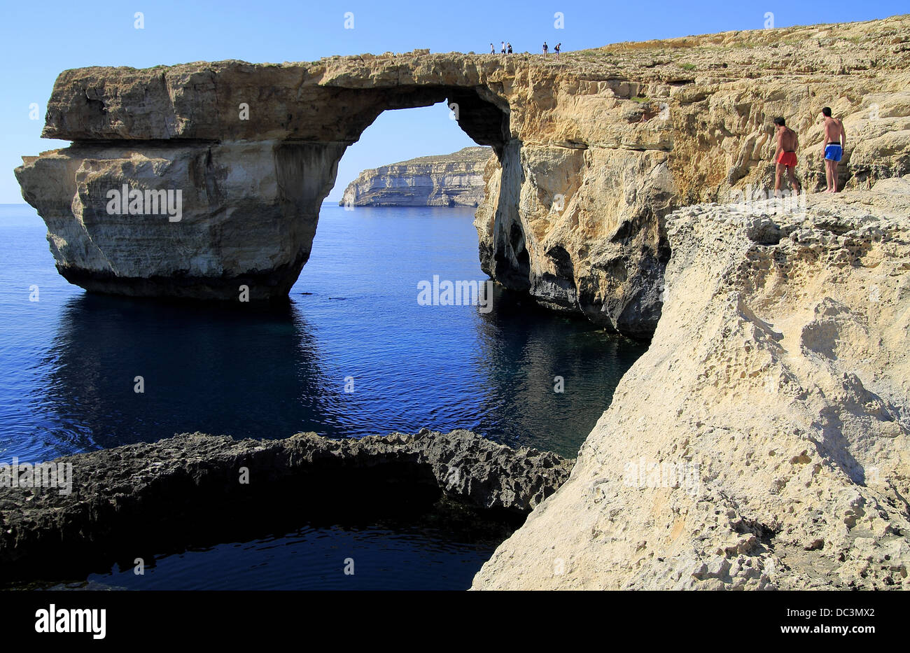 Natural arch of Azur Window near Dwejra bay, Gozo Island, Malta Stock ...