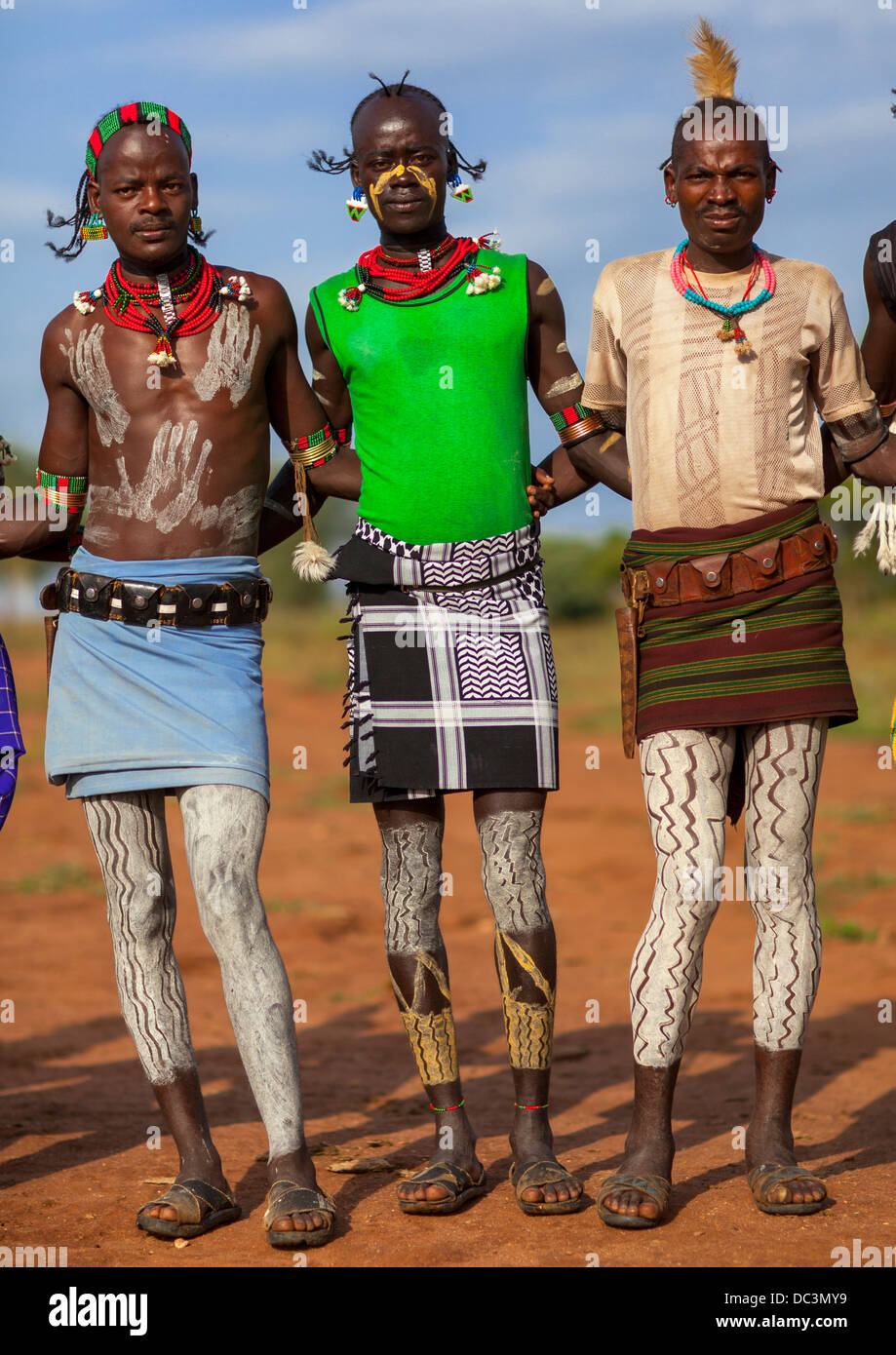 Bashada Tribe Warriors With Body Paintings, Dimeka, Omo Valley ...