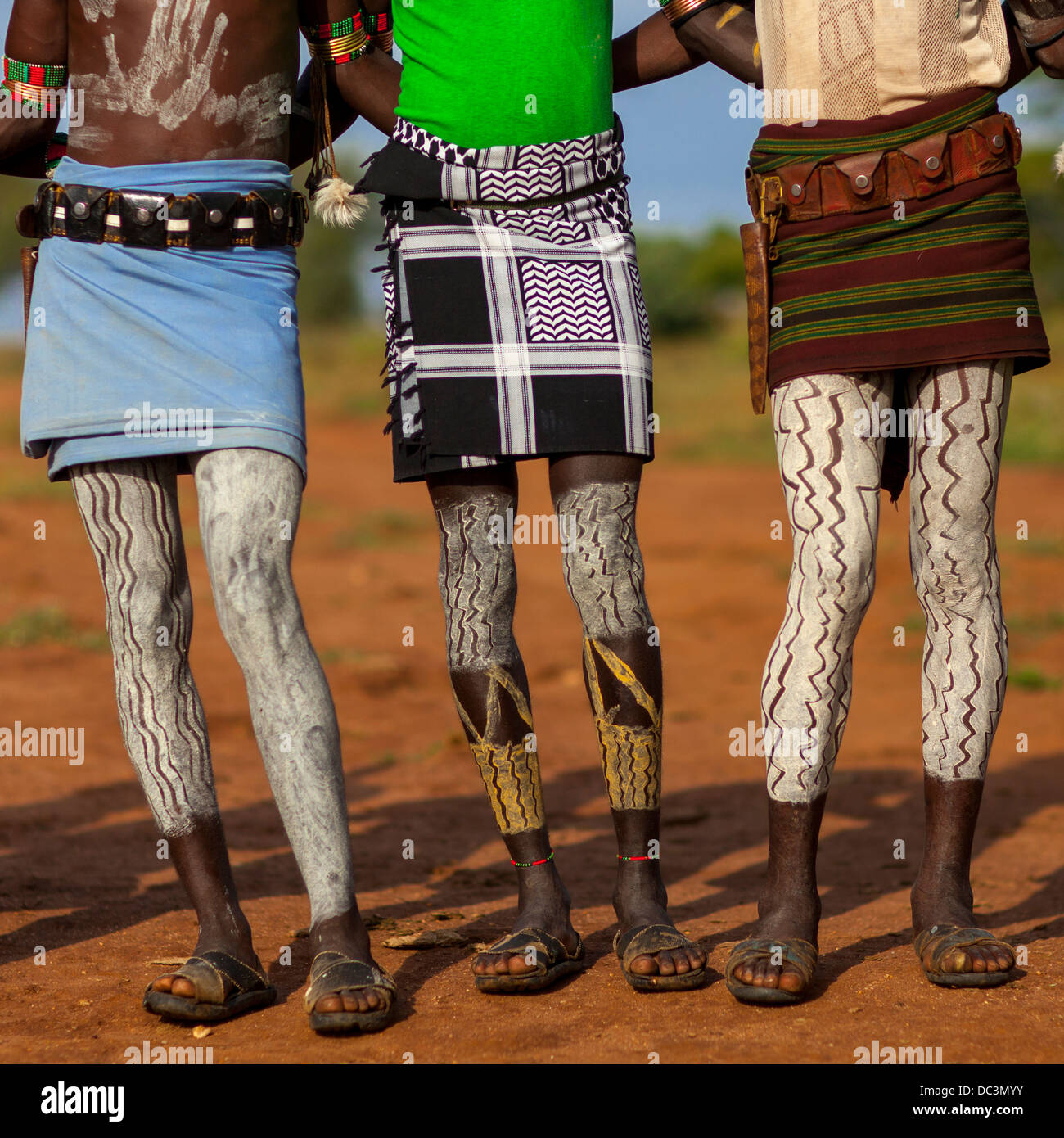 Bashada Tribe Warriors With Body Paintings, Dimeka, Omo Valley ...