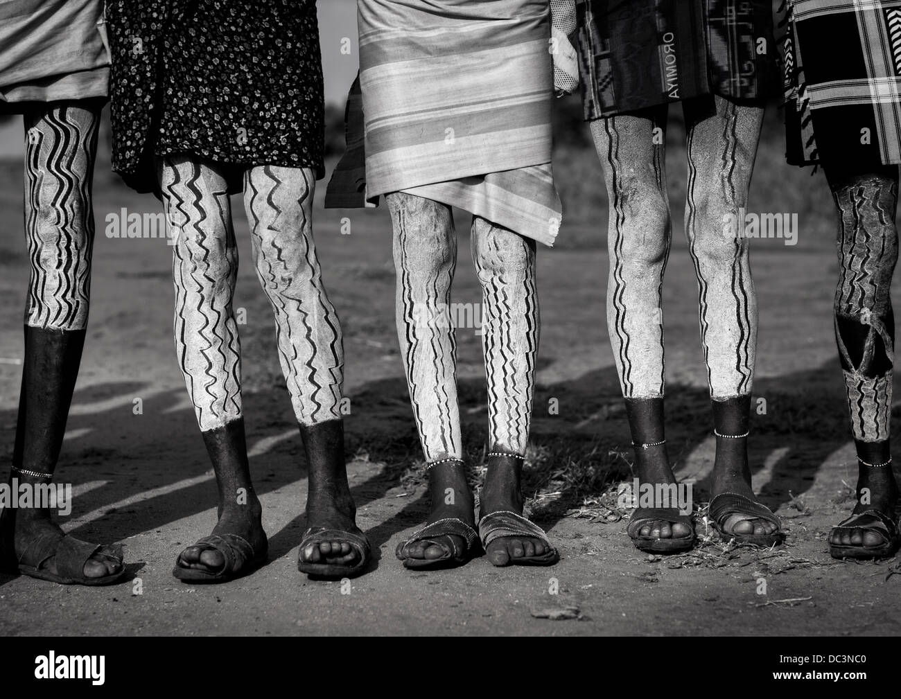 Bashada Tribe Warriors With Body Paintings, Dimeka, Omo Valley ...