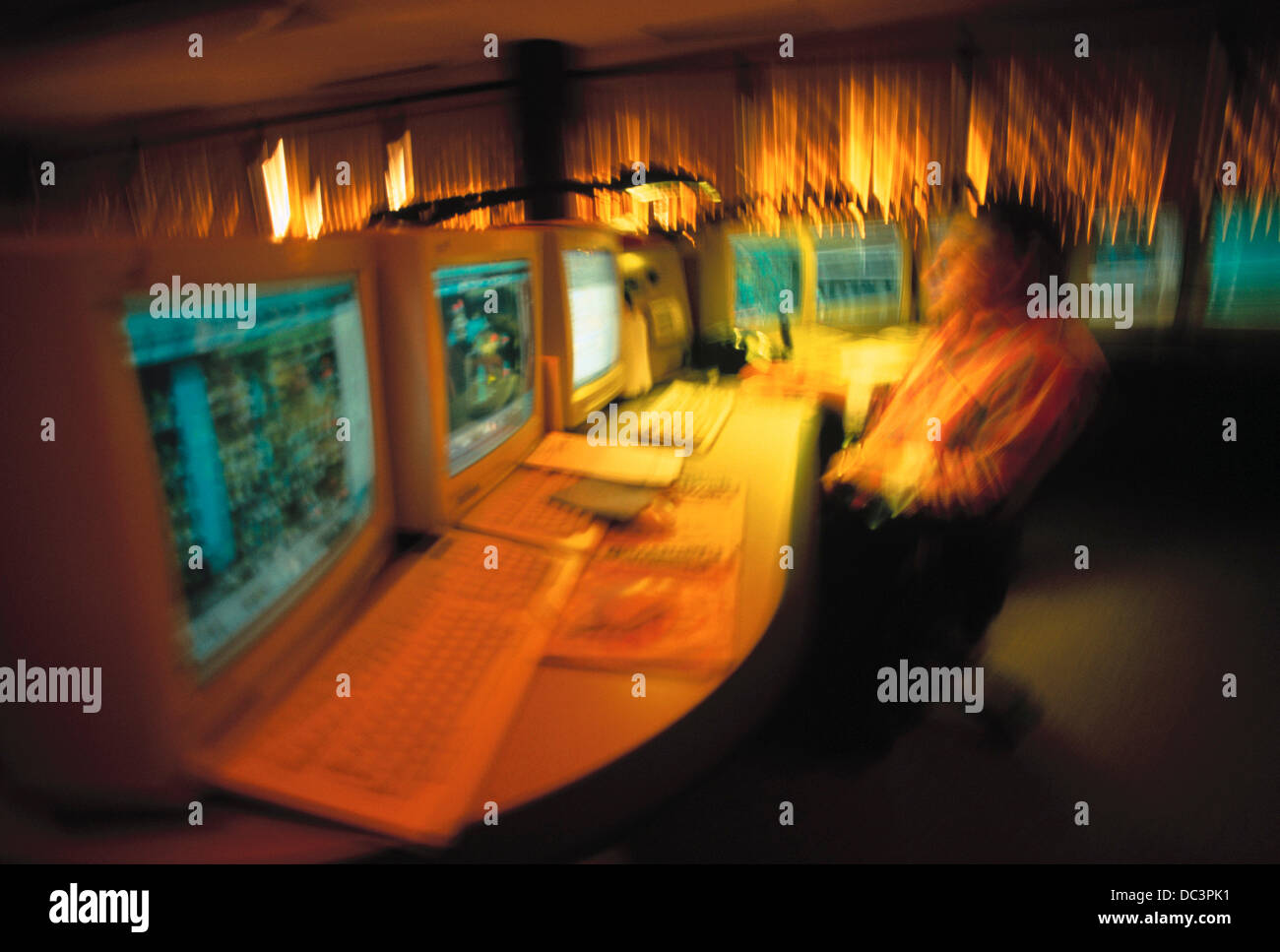 Petrochemical plant, control room Stock Photo - Alamy