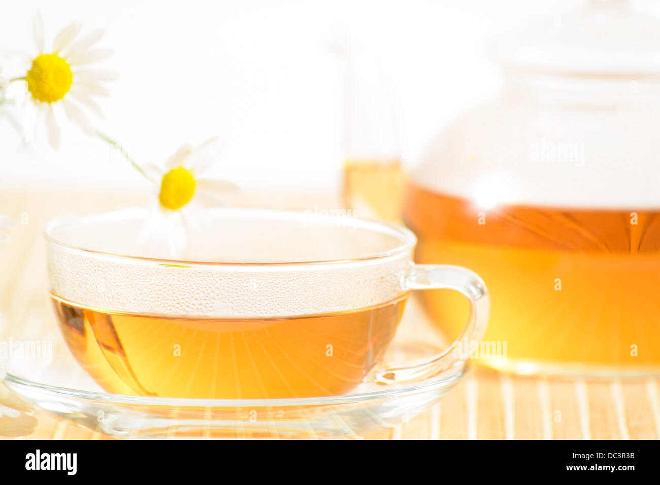 teacup with herbal chamomile tea Stock Photo - Alamy