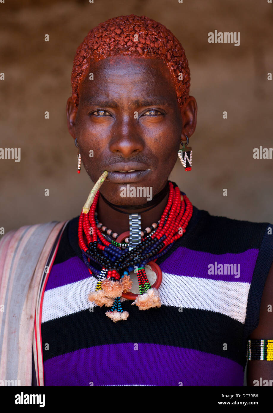 Hamer Man With Red Hair,turmi, Omo Valley, Ethiopia Stock Photo - Alamy