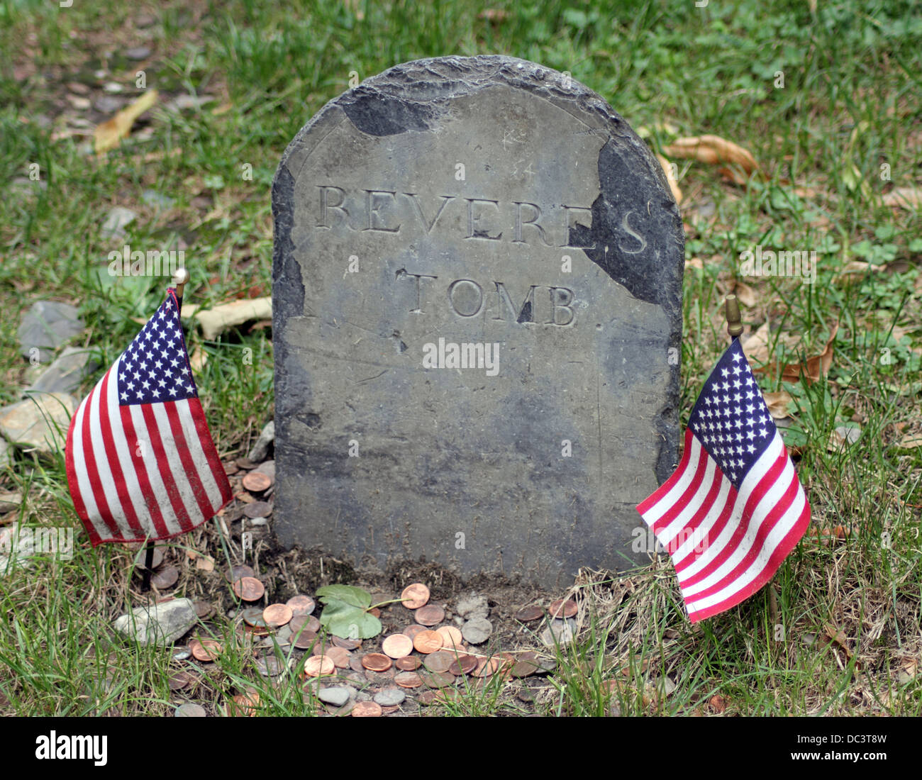 Paul Revere's tomb, Granary Burying Ground, Boston, Massachusetts, USA ...