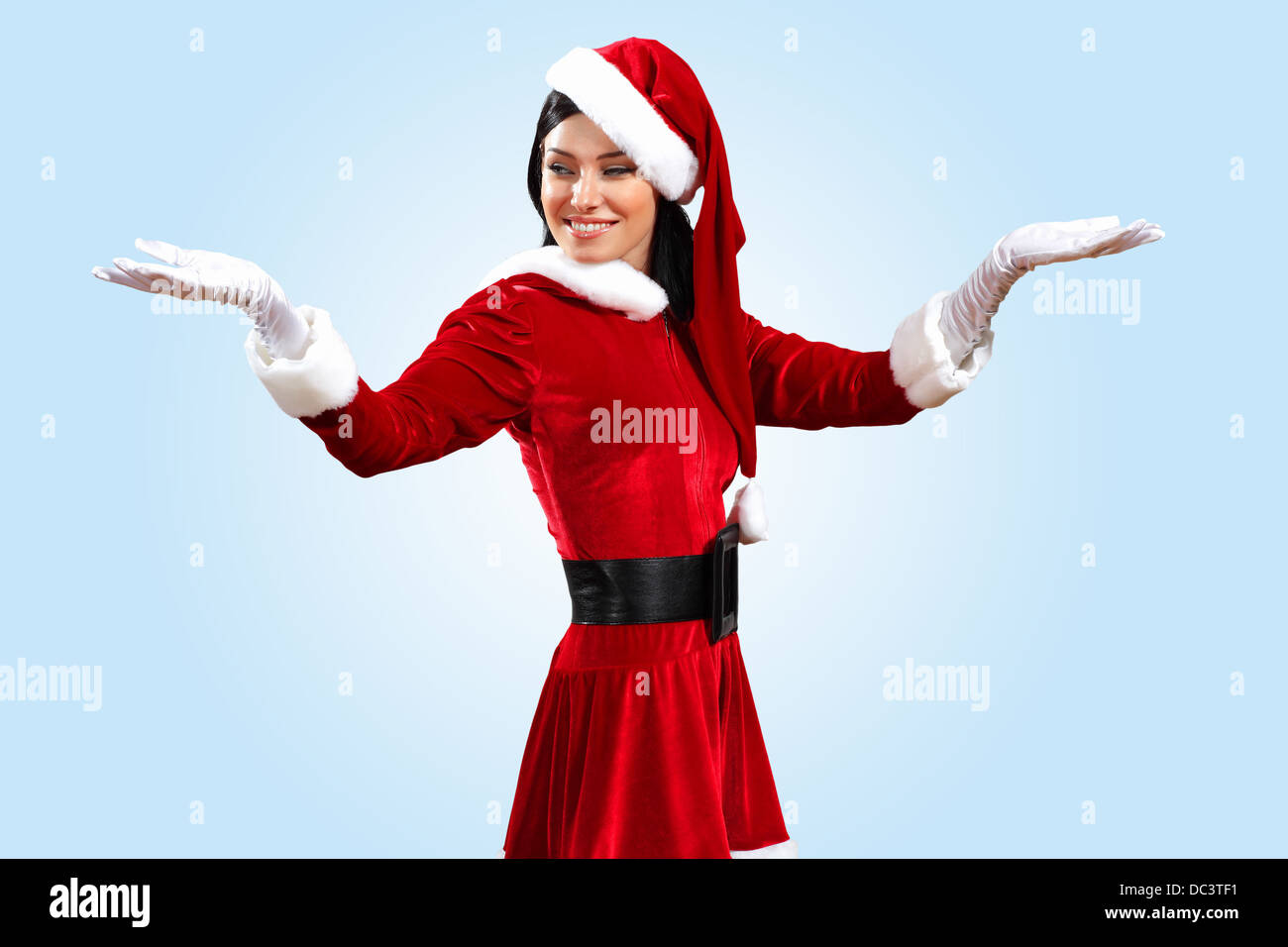 pretty santa girl Stock Photo - Alamy