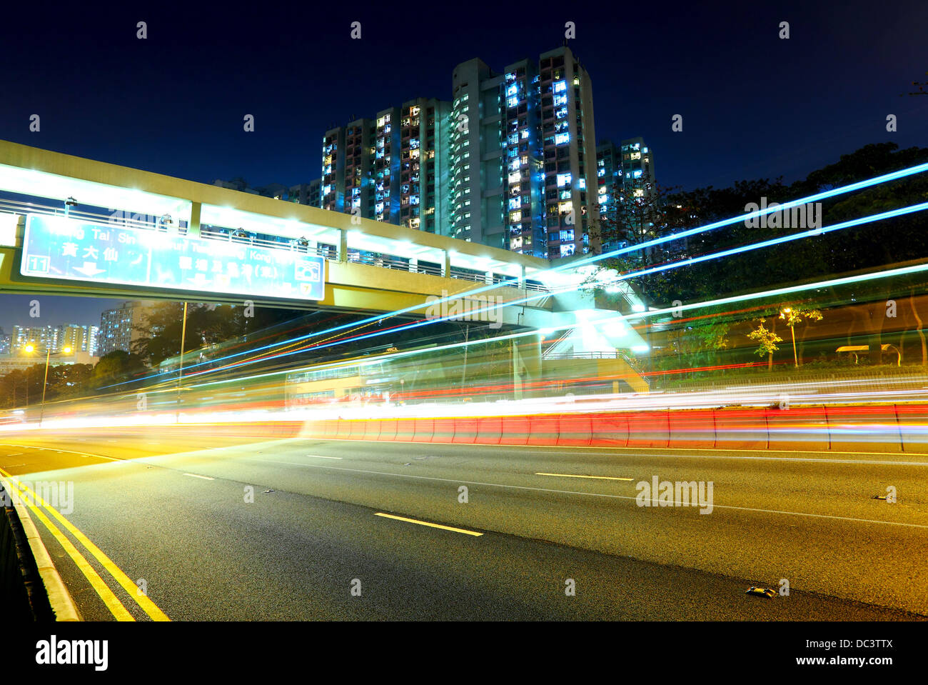 traffic light trail at night Stock Photo - Alamy