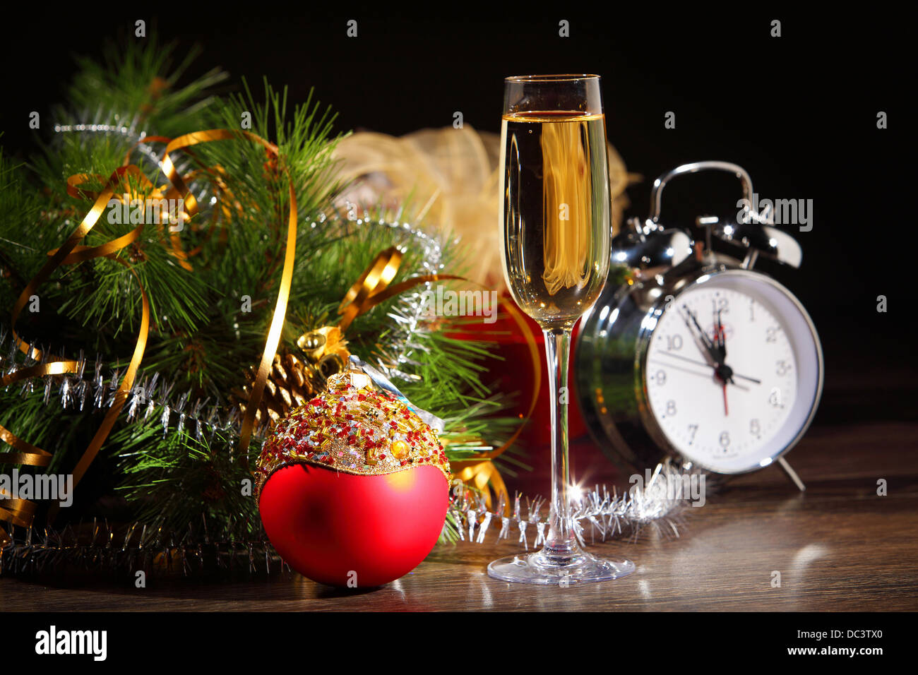 New Year's still life with glasses Stock Photo - Alamy