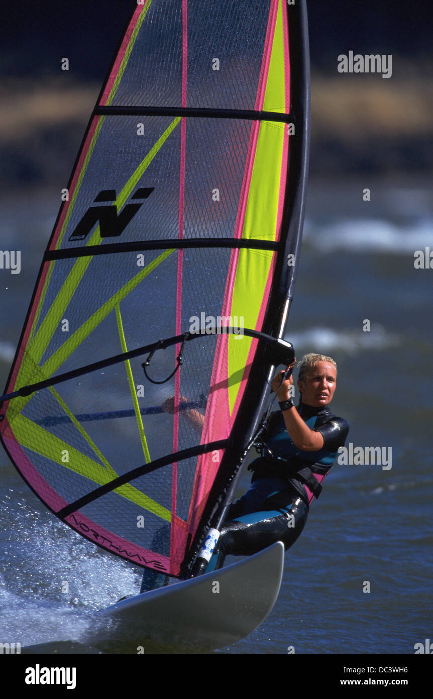 Windsurfing. Columbia River. Oregon. USA Stock Photo - Alamy