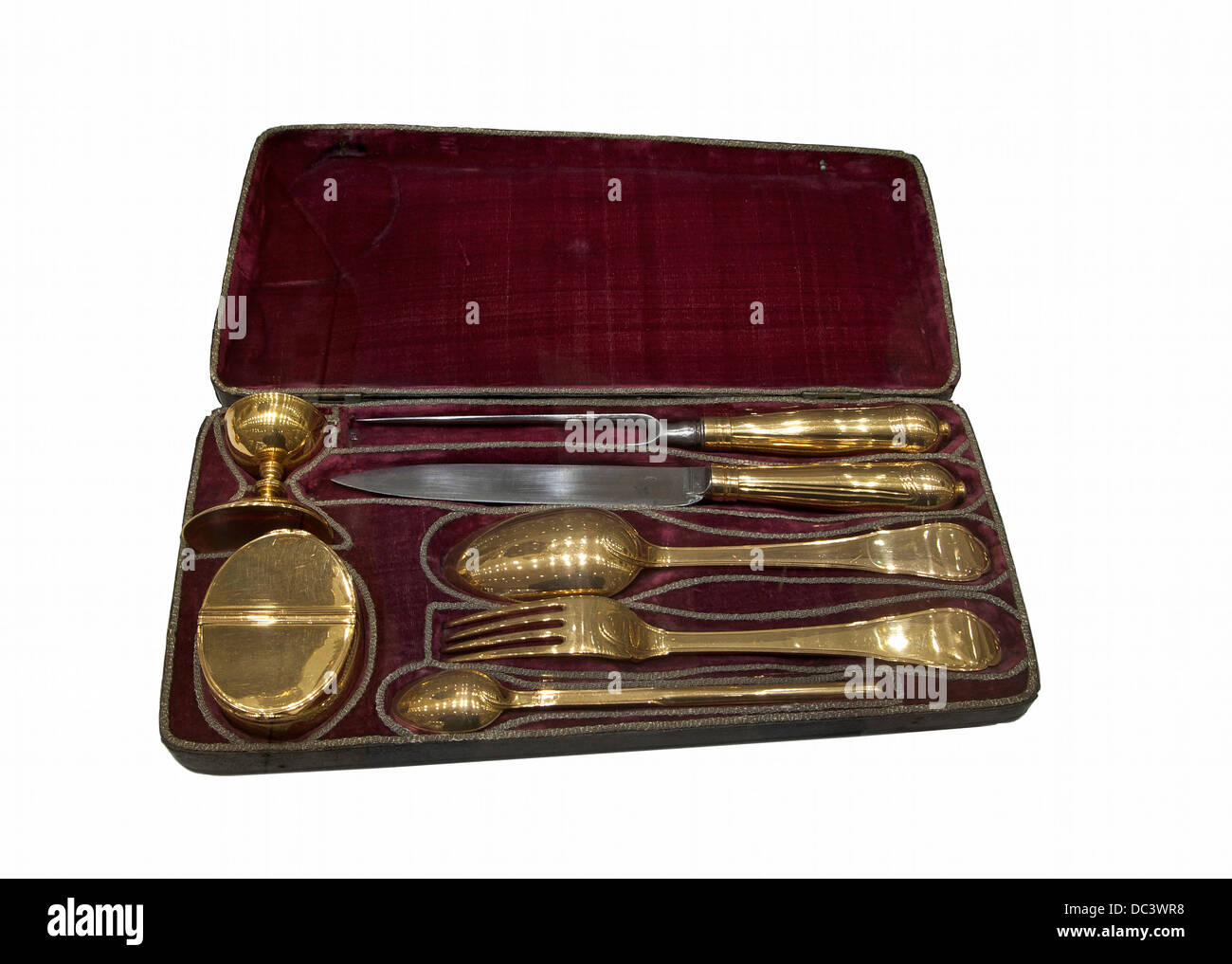Personal cutlery set of Emperor Franz II (I). Gold, steel blade ...