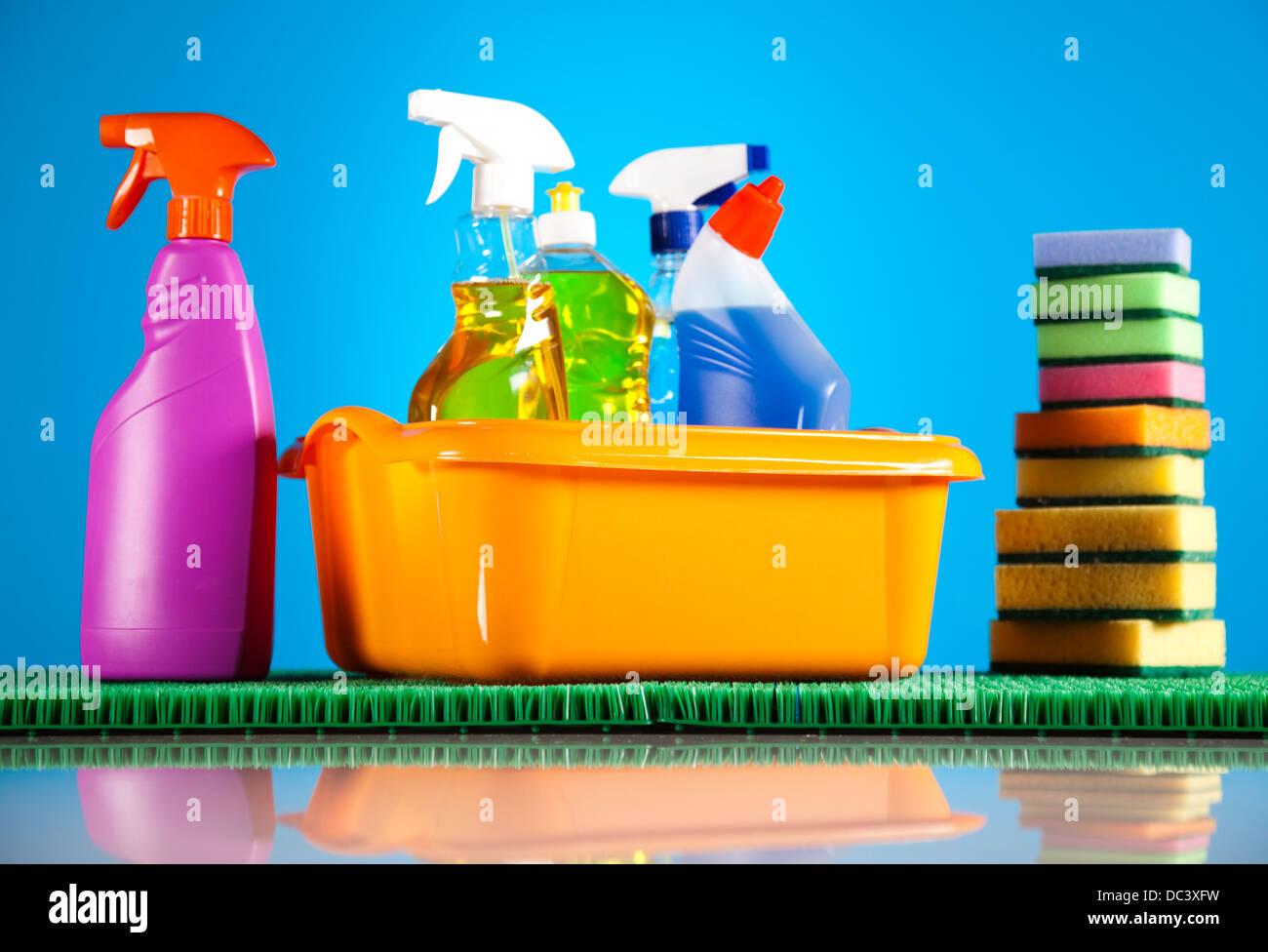House cleaning products Stock Photo - Alamy
