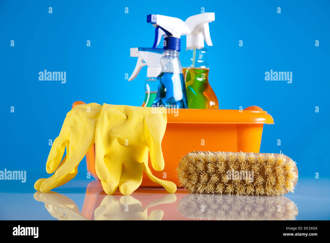 House cleaning products Stock Photo - Alamy