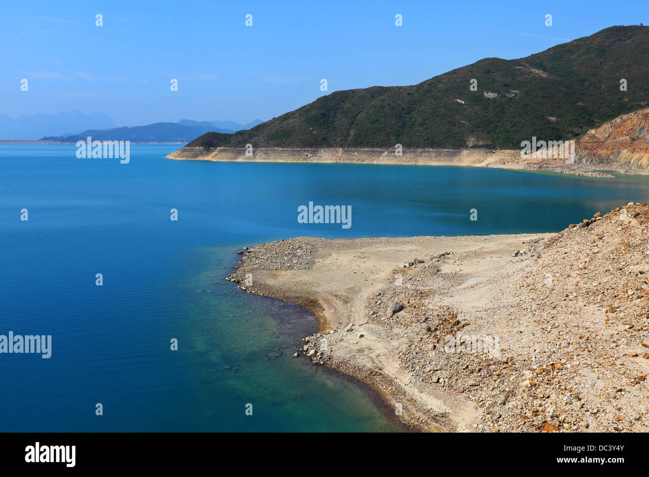 reservoir with less water Stock Photo - Alamy