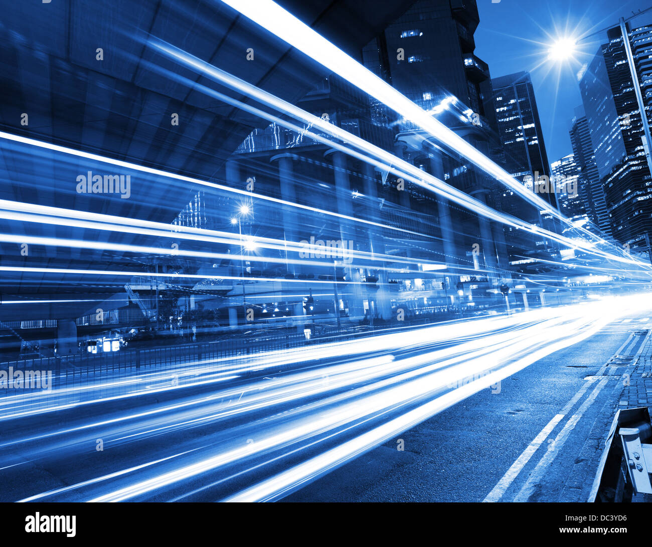 traffic in city at night Stock Photo - Alamy