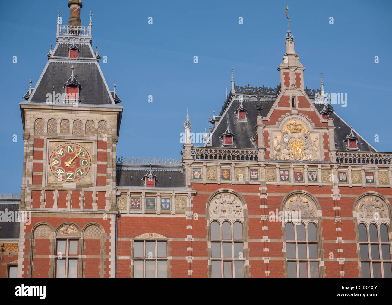 The Amsterdam Centraal railway station opened in 1889 and is built in ...