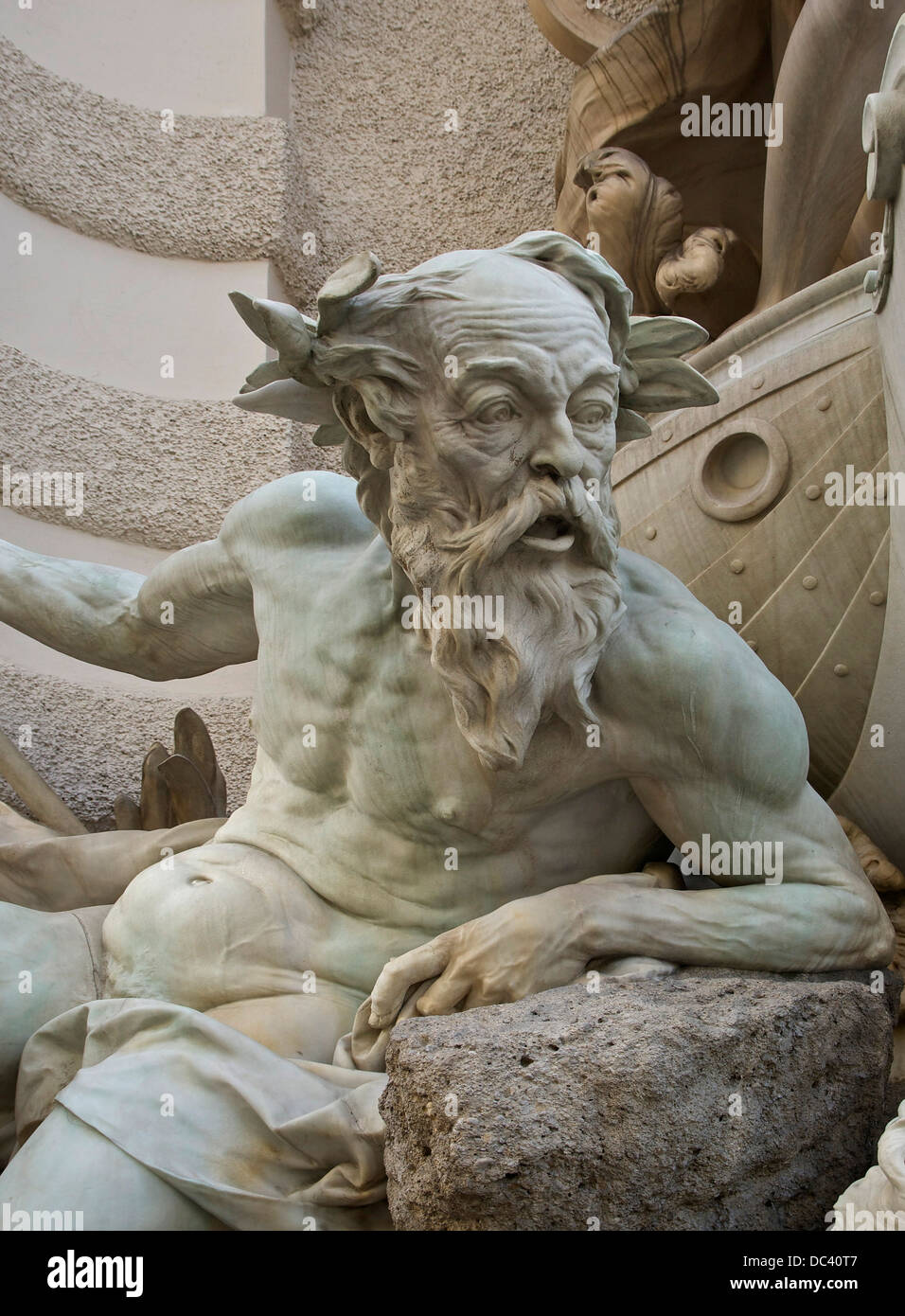 "Power at sea" fountain by Rudolf Weyr, Michaelertrakt, Hofburg palace ...