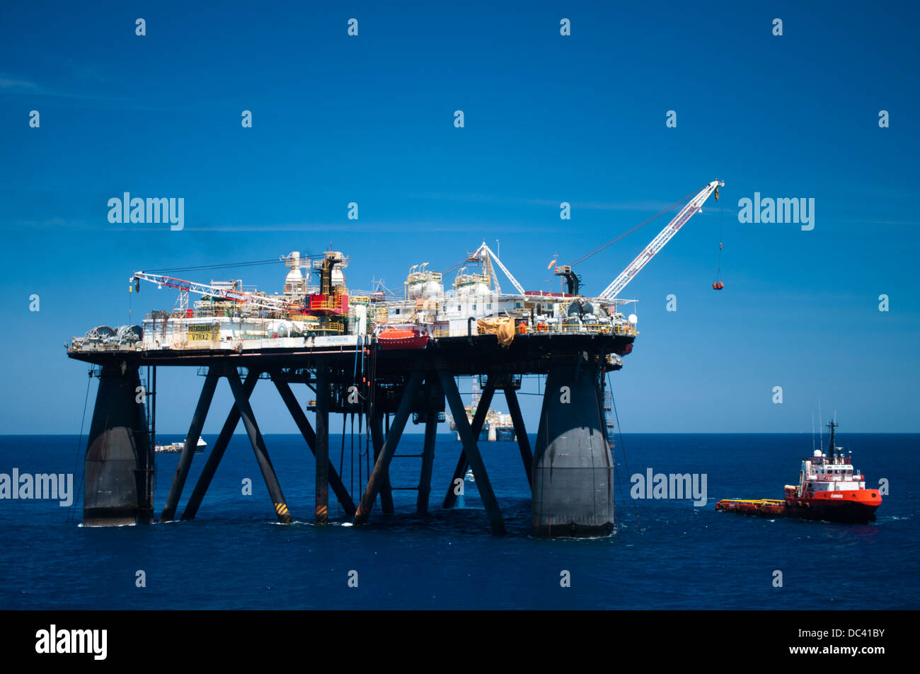 Petrobras 65 oil rig offshore Rio de Janeiro Campos Basin in cargo ...
