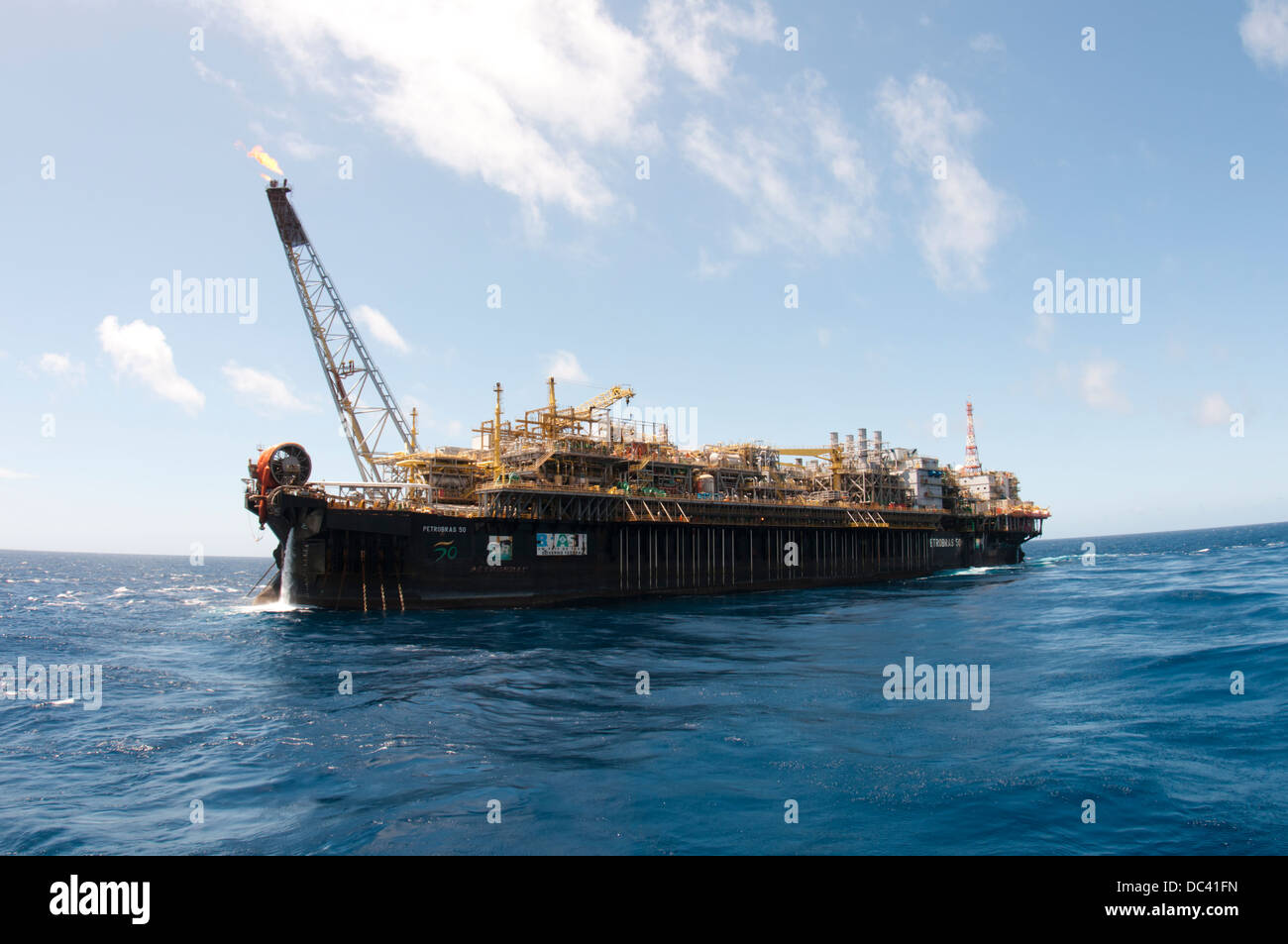 FPSO oil rig vessel Petrobras 50 working in Campos basin, Offshore Rio ...