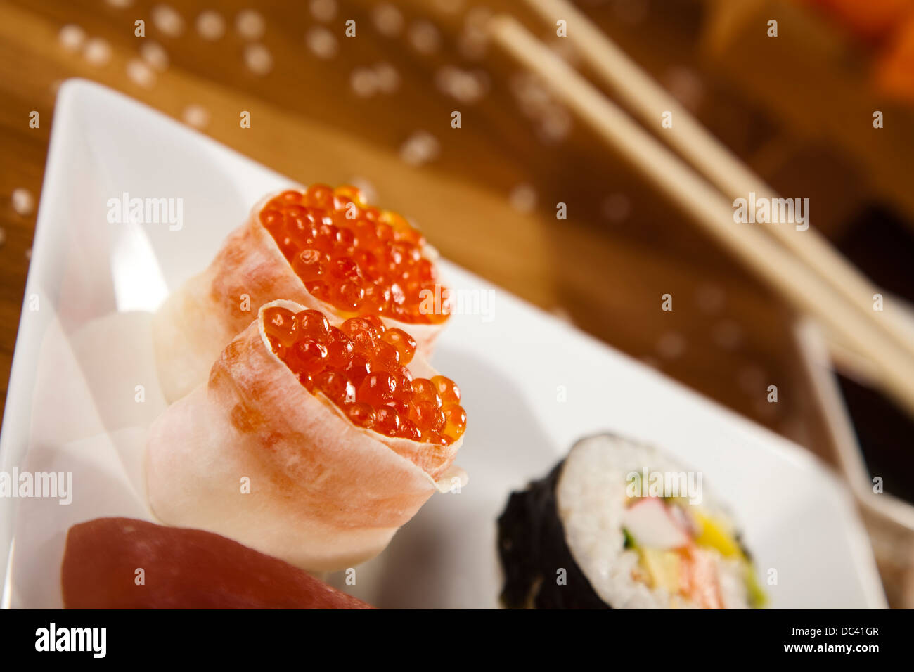 Japanese mix sushi Stock Photo - Alamy