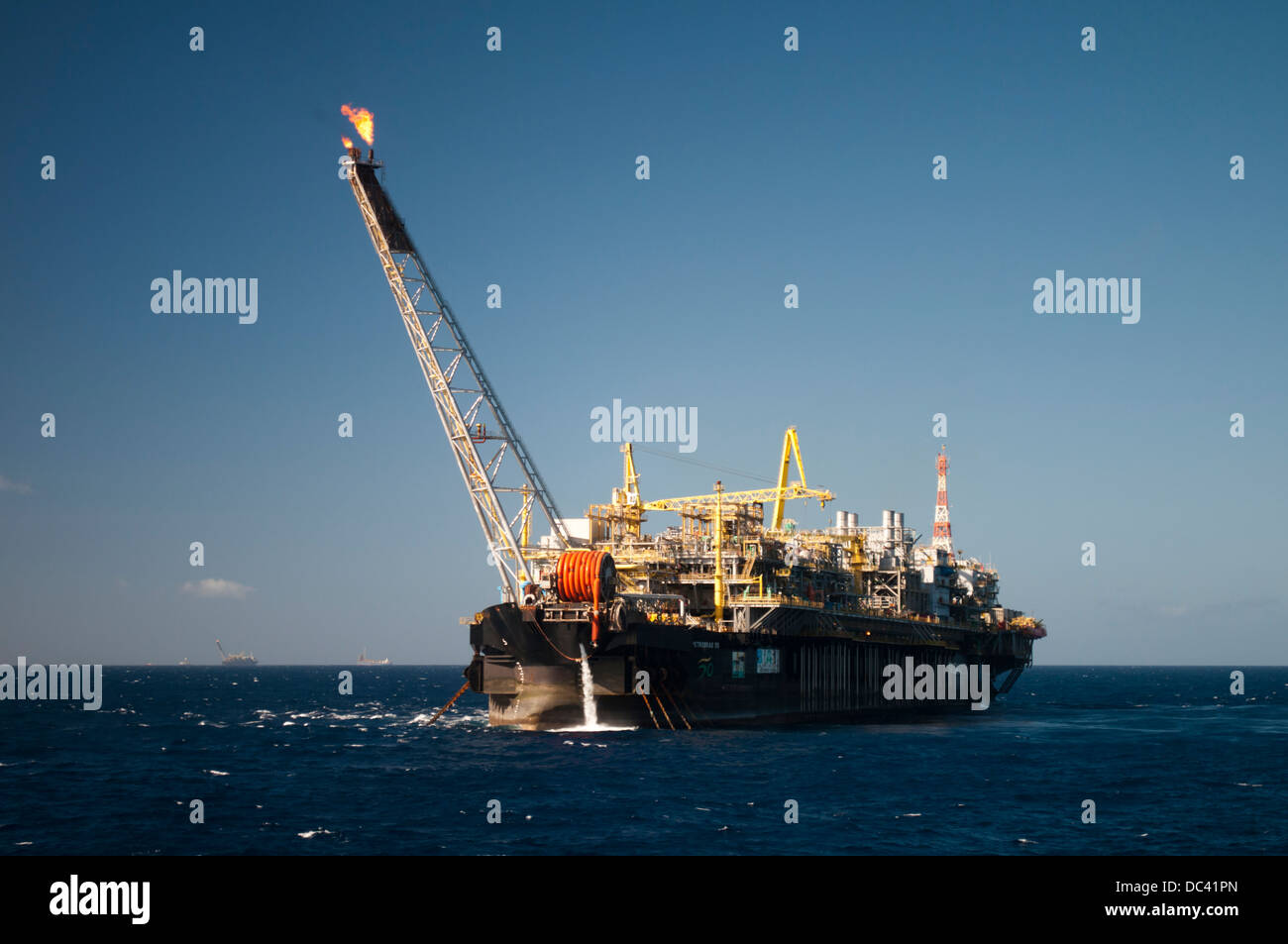 FPSO oil rig Petrobras 50 offshore Rio de Janeiro, Campos basin ...