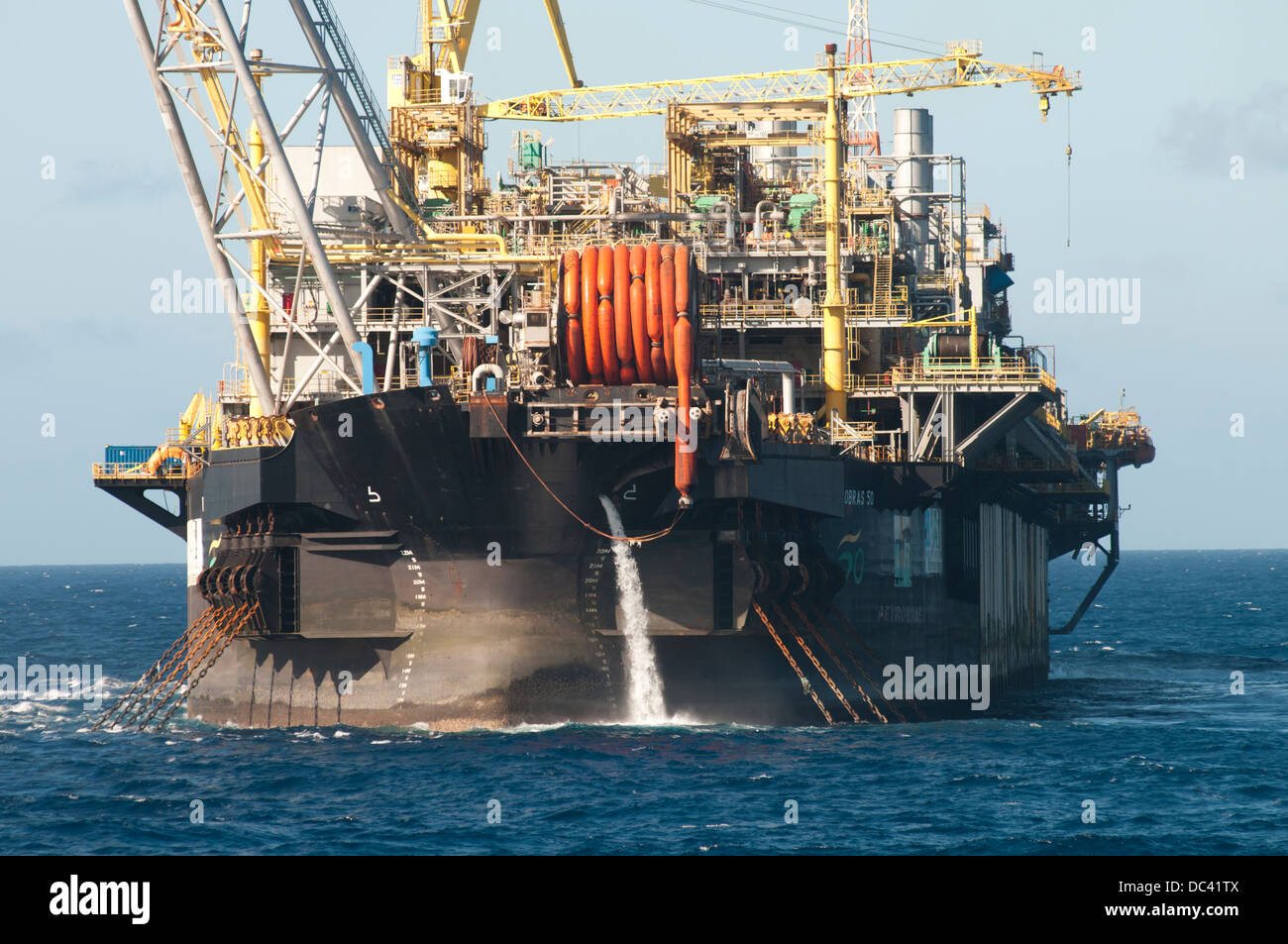 oil rig FPSO Petrobras 50 bow view. working offshore Rio de Janeiro ...