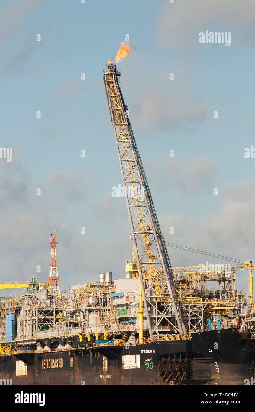 FPSO oil rig Petrobras 50 offshore Rio de Janeiro, Campos basin ...