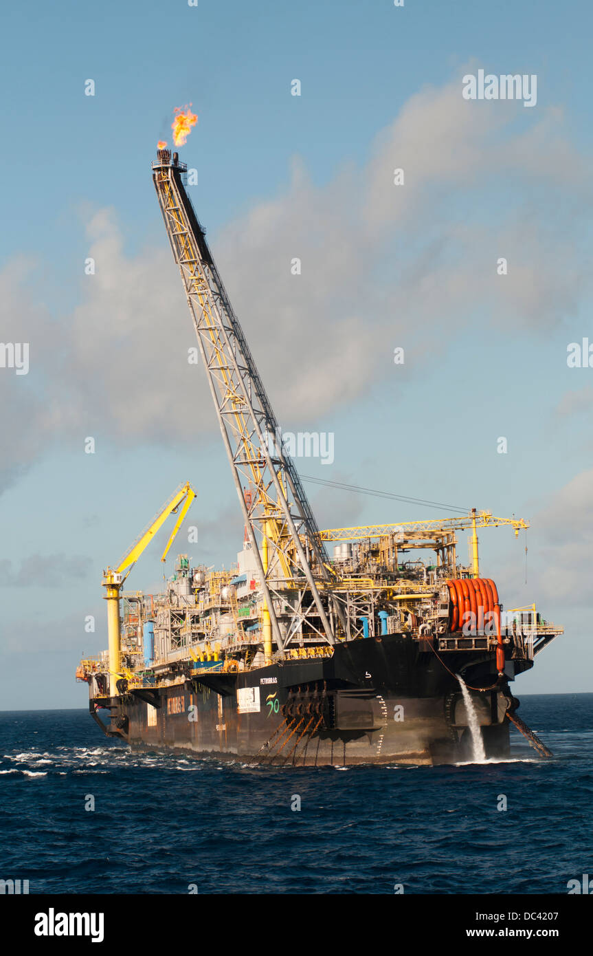 FPSO oil rig Petrobras 50 offshore Rio de Janeiro, Campos basin ...