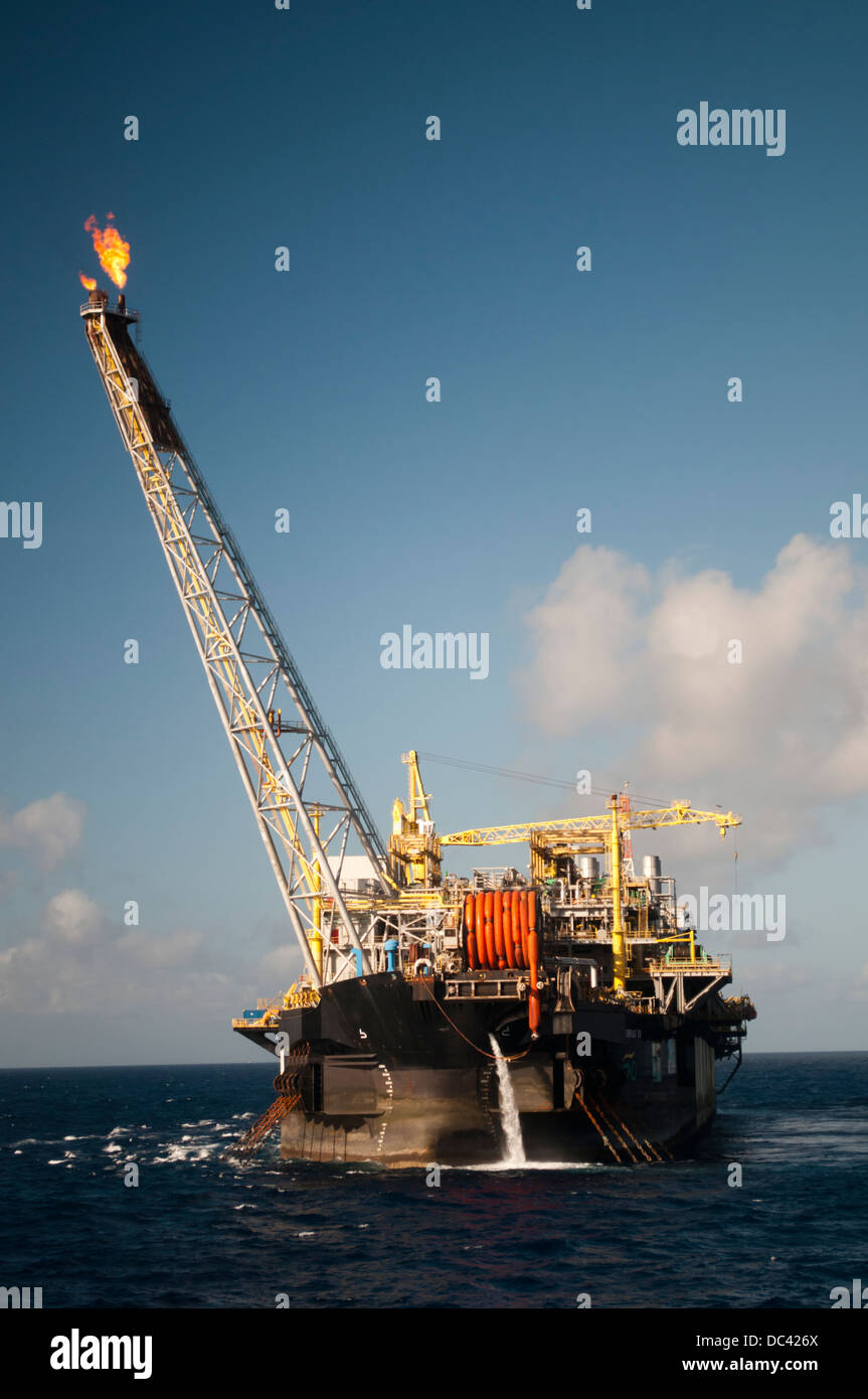 FPSO oil rig Petrobras 50 offshore Rio de Janeiro, Campos basin ...