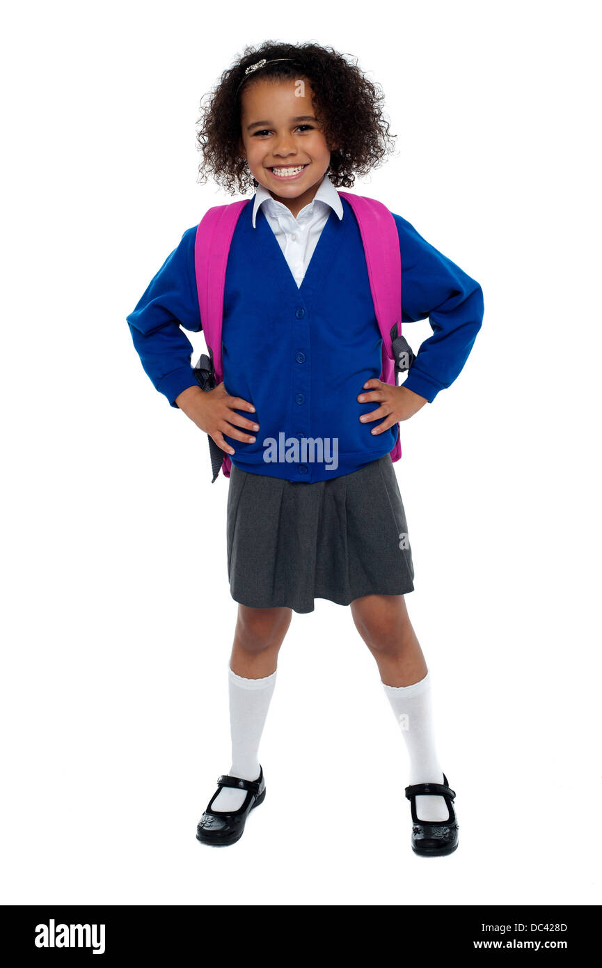 Primary school girl posing confidently Stock Photo - Alamy