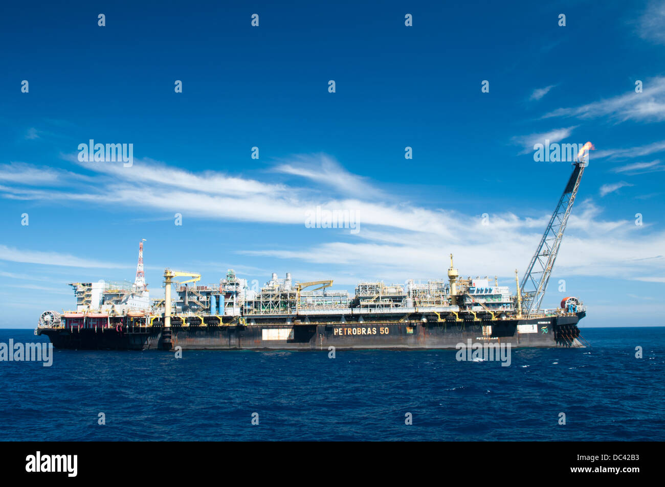 FPSO oil rig vessel Petrobras 50 working in Campos basin, Offshore Rio ...
