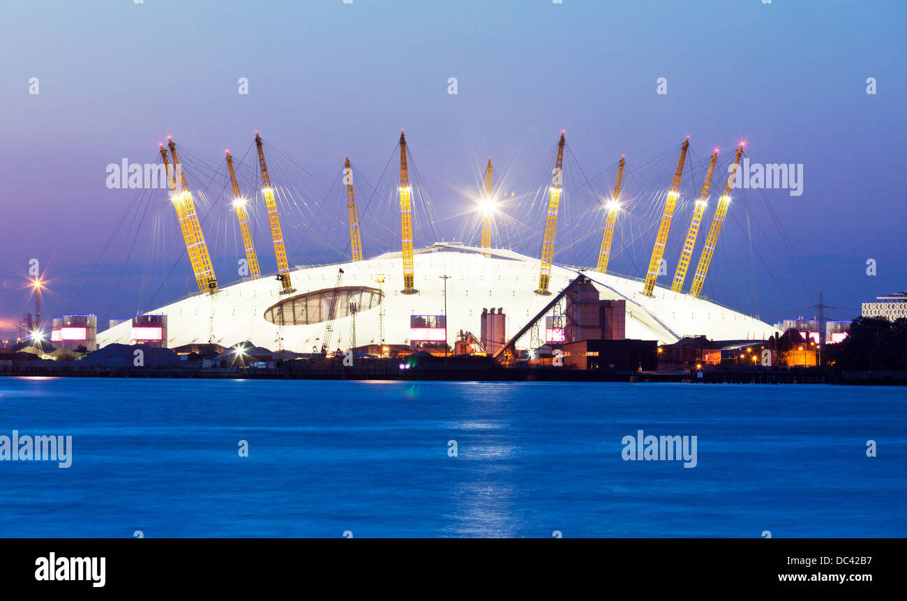 The 02 Millennium Dome London At Night UK Stock Photo - Alamy