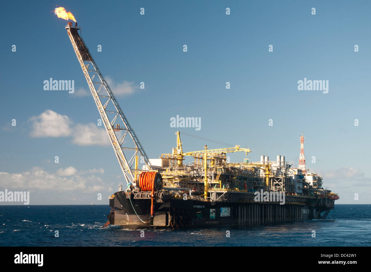 FPSO oil rig Petrobras 50 offshore Rio de Janeiro, Campos basin ...