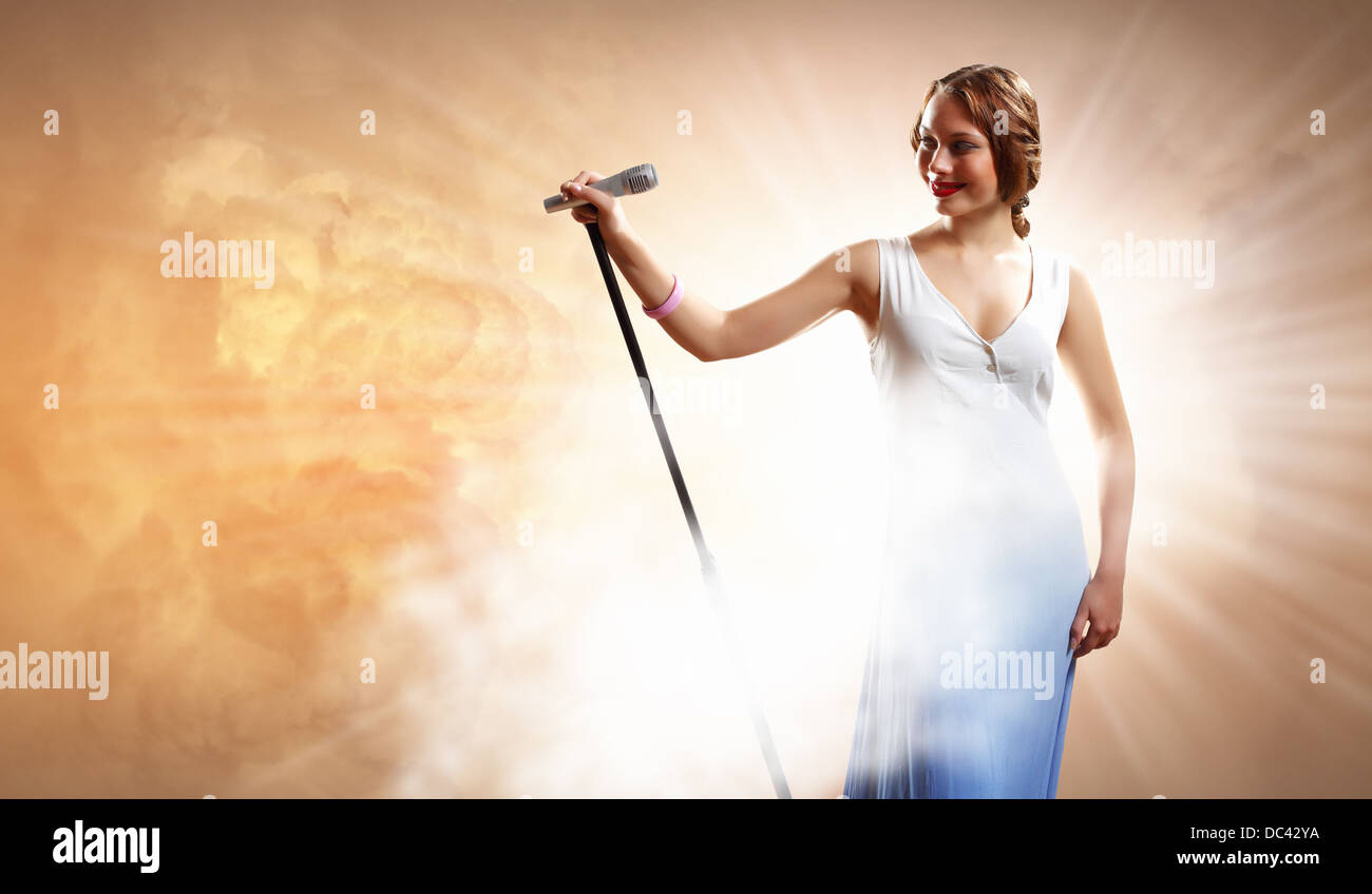 Portrait of female singer Stock Photo - Alamy