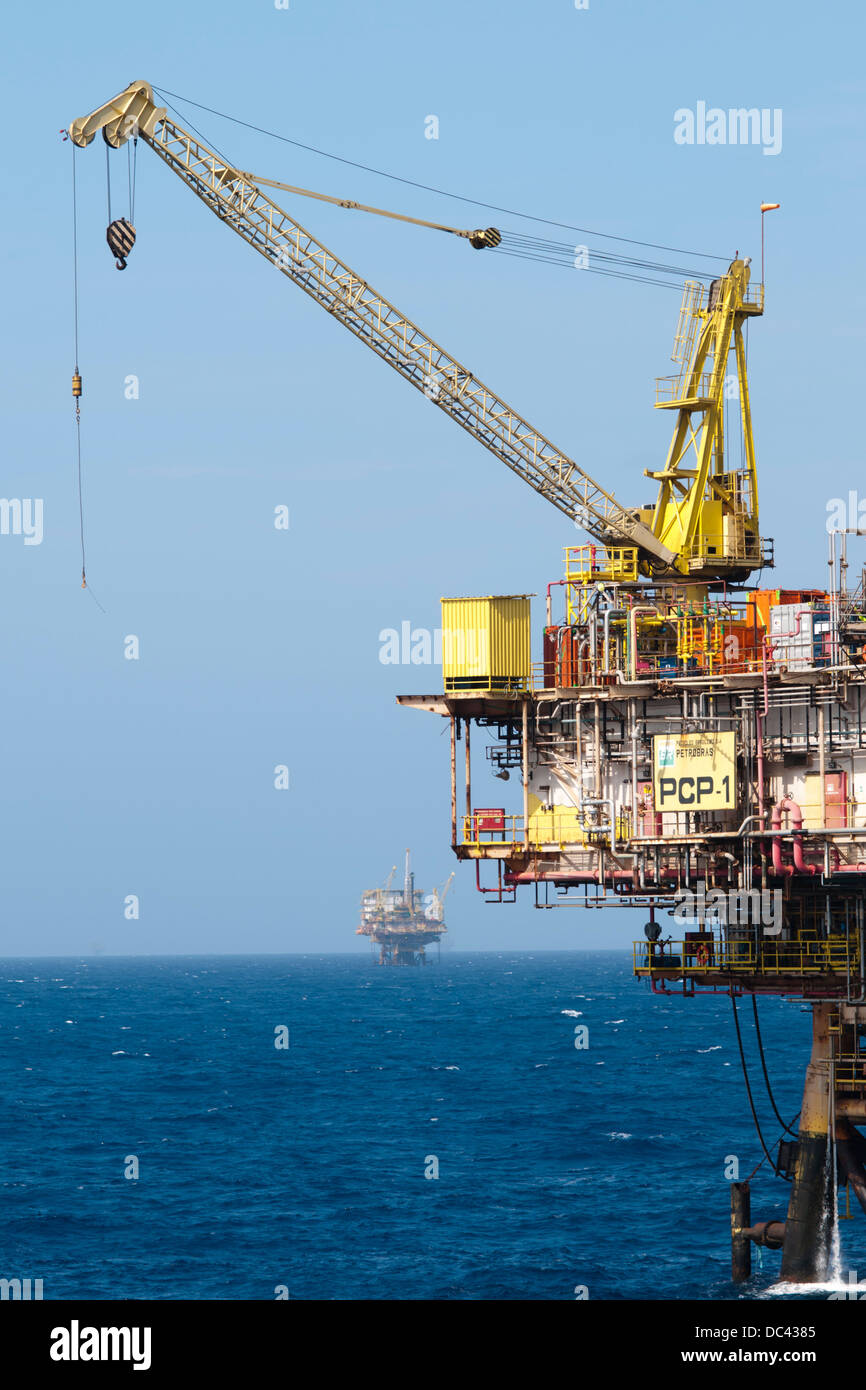 PCP-1 offshore oil rig working for Petrobras in Campos Basin, Rio de ...