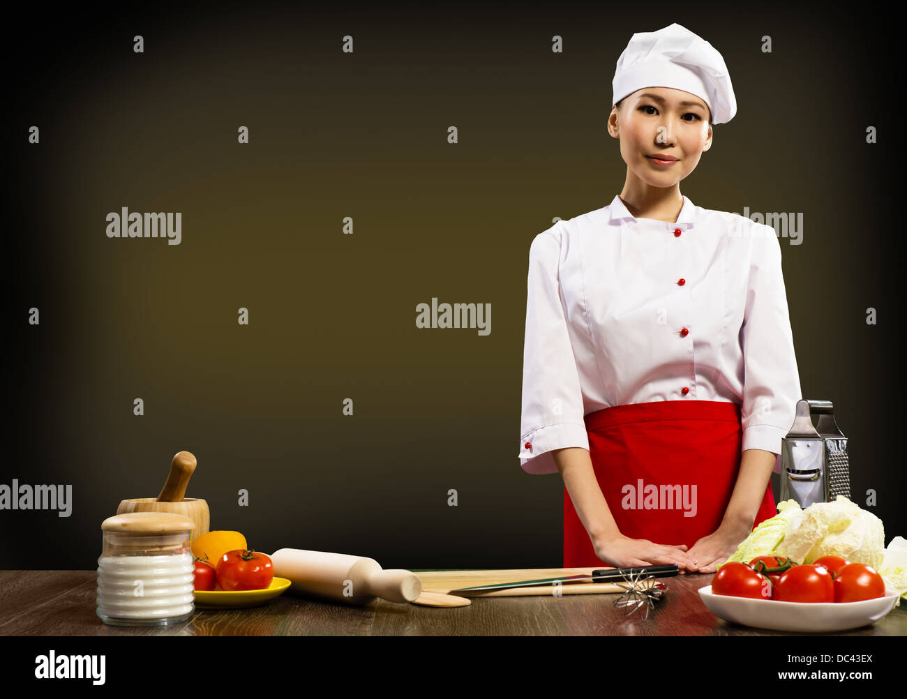 Asian woman chef Stock Photo - Alamy