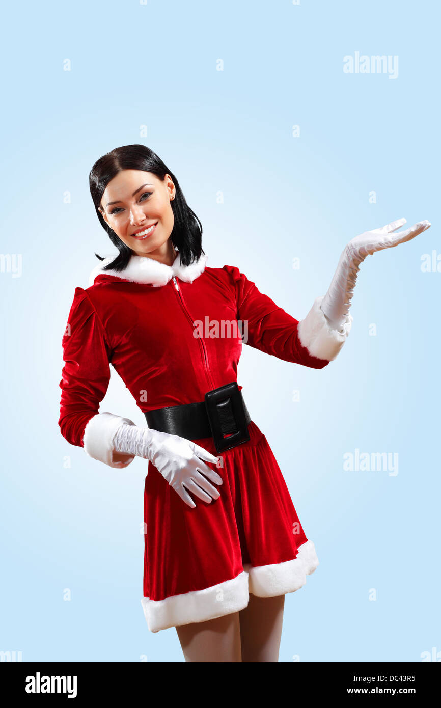 pretty santa girl Stock Photo - Alamy