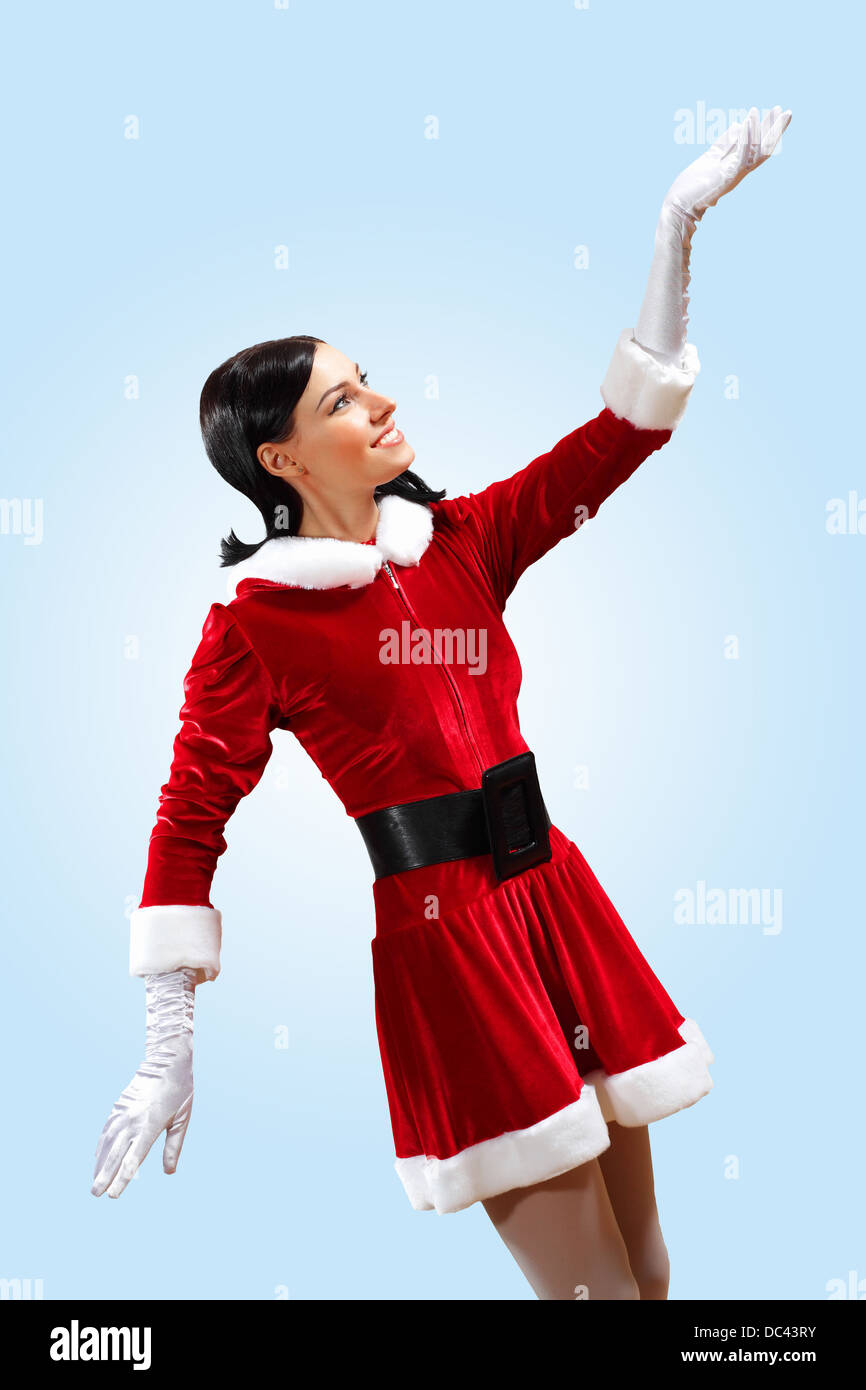 pretty santa girl Stock Photo - Alamy