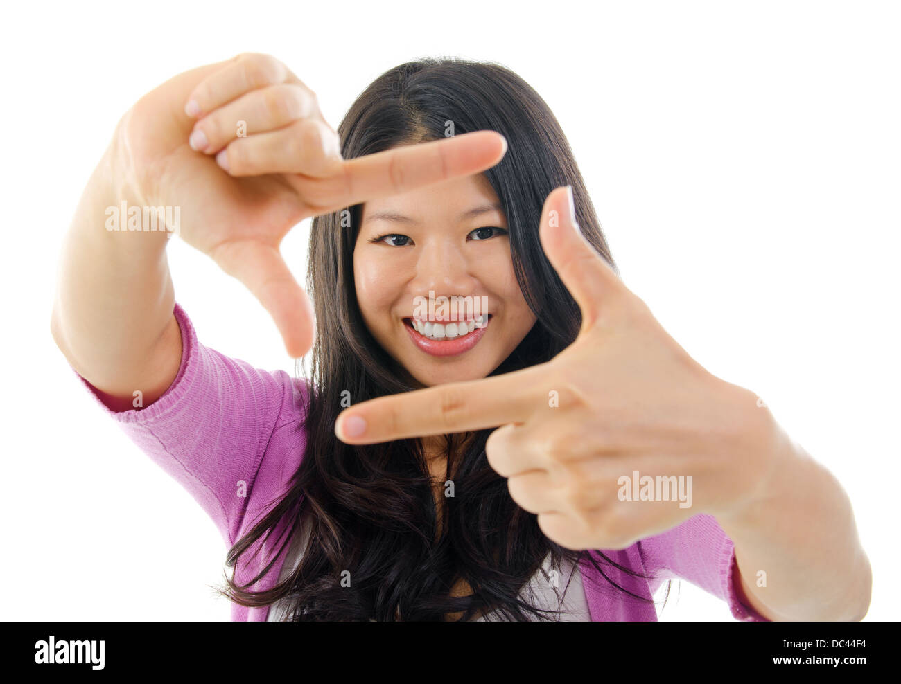 Making a frame with fingers Stock Photo - Alamy